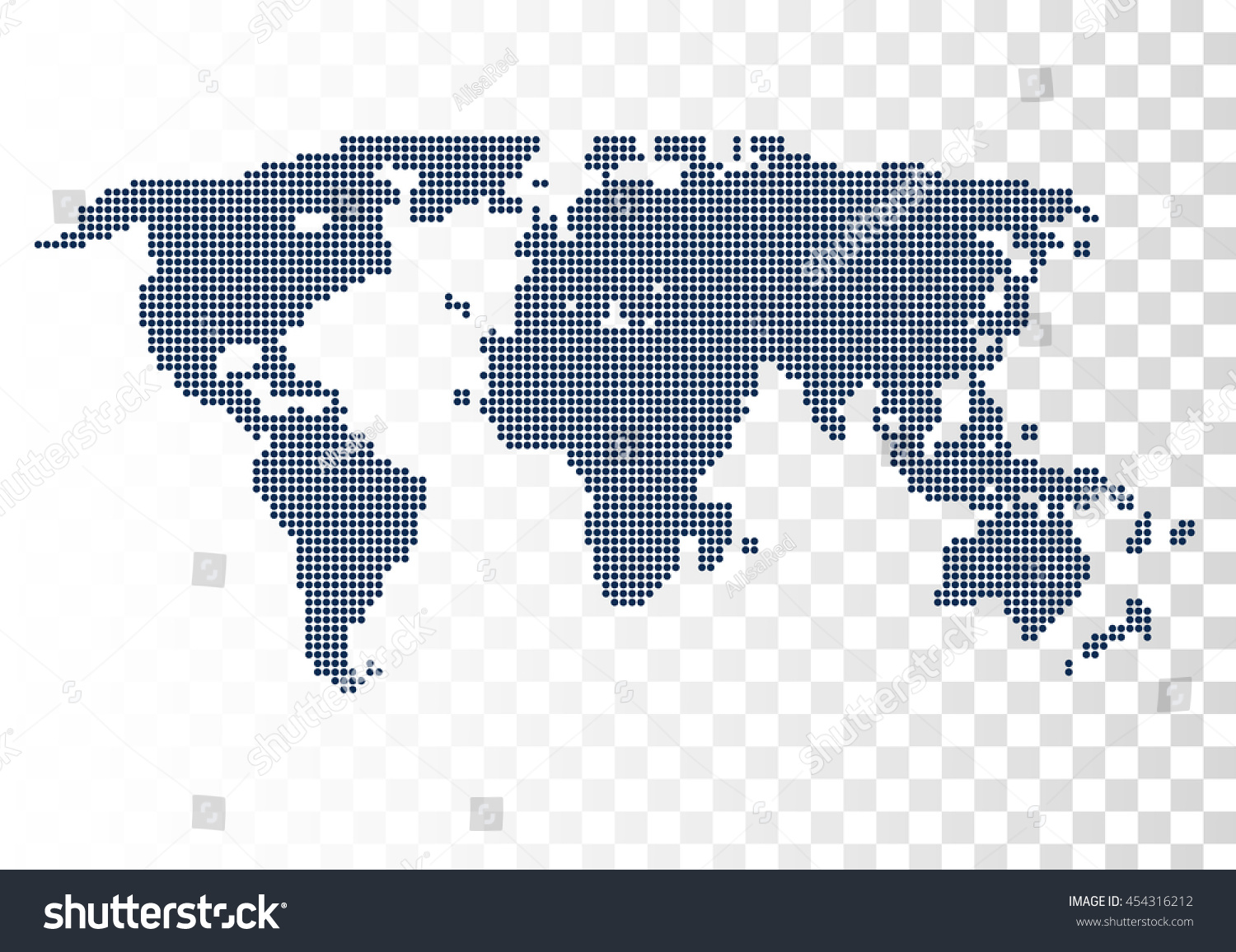 Vector Halftone World Map Continents Your: เวกเตอร์สต็อก (ปลอดค่า ...
