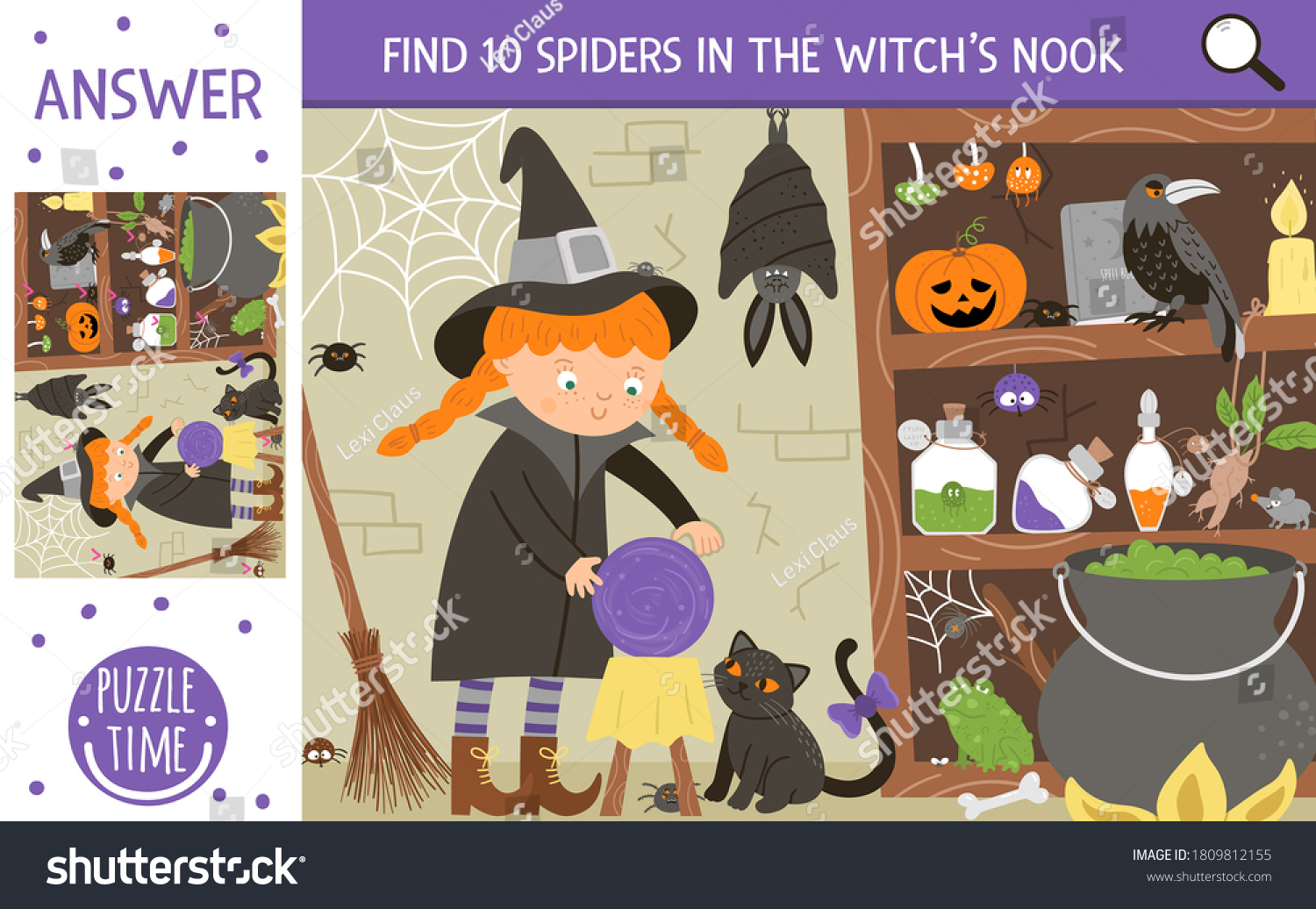 Vector Halloween Searching Game Cute Witch Stock Vector (Royalty Free ... Vector Halloween Searching Game Cute Witch Stock Vector (Royalty Free ...