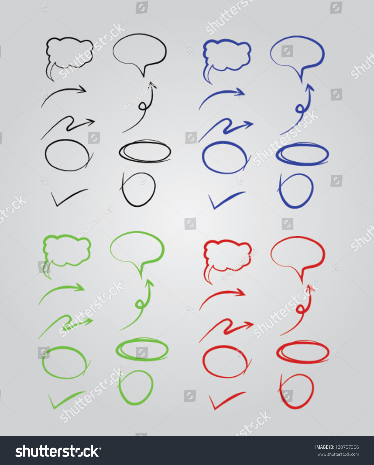 Vector Hand Drawing 4 Color Stock Vector (Royalty Free) 120757306