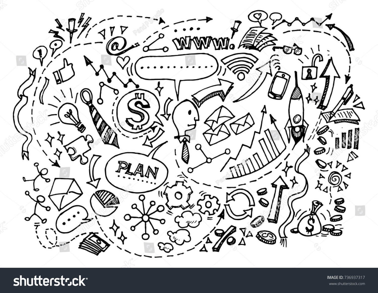 Vector Hand Drawn Business Backgrounddoodles Vector Stock Vector ... Vector Hand Drawn Business Backgrounddoodles Vector Stock Vector ...