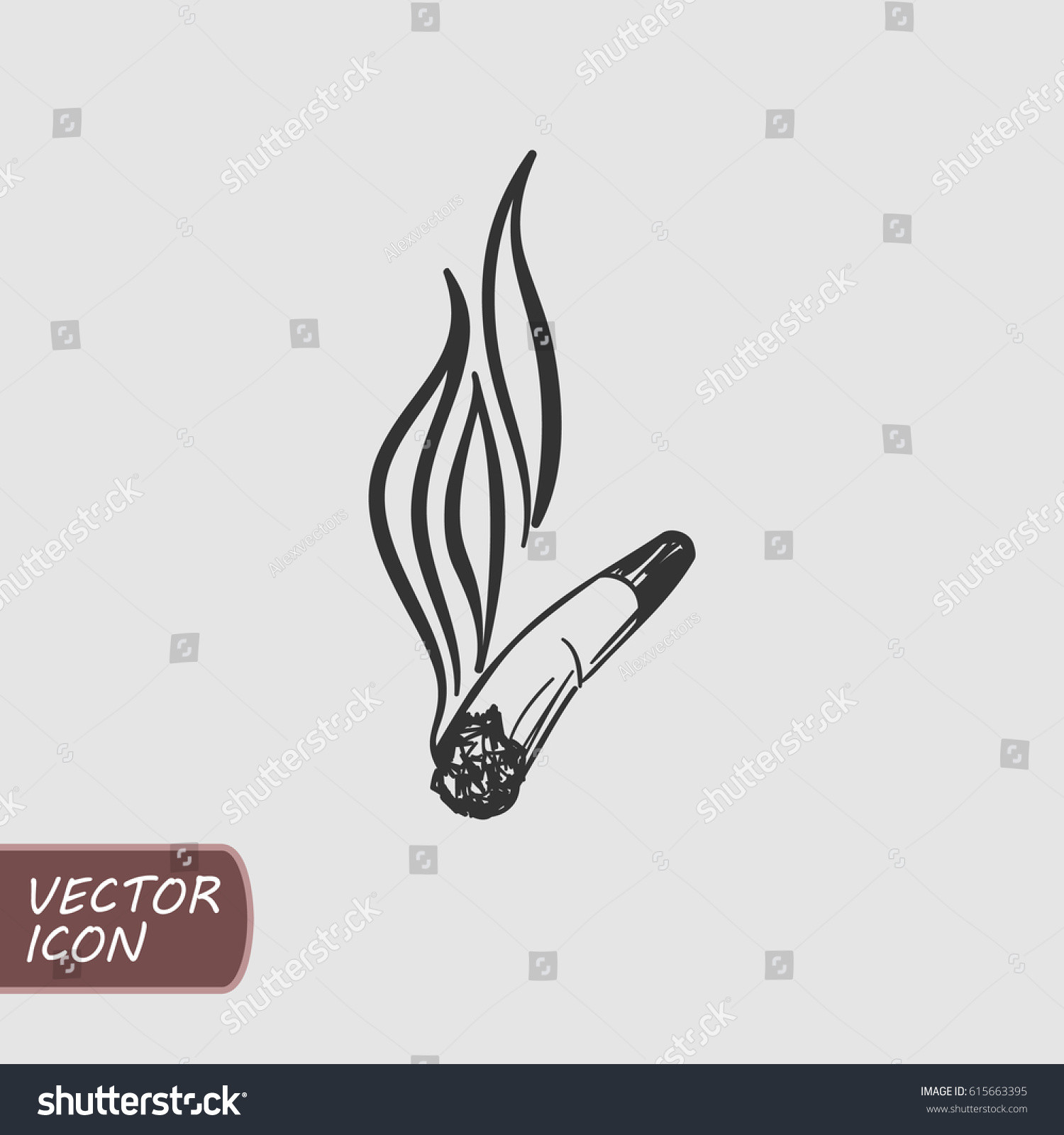 Vector Hand Drawn Cigarette Logo Stock Vector (Royalty Free) 615663395 ...