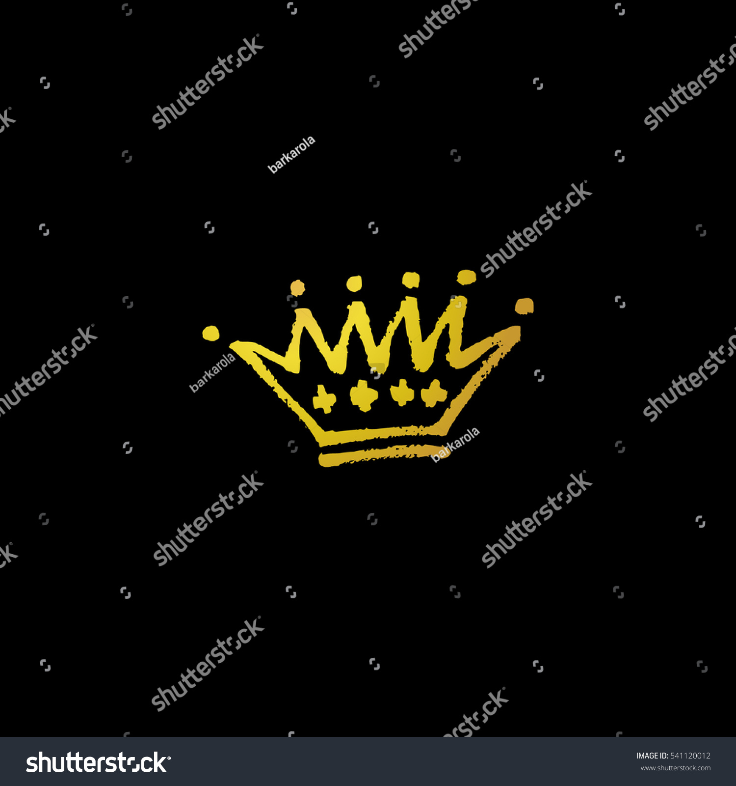 Vector Hand Drawn Crown Paint Texture Stock Vector (Royalty Free ...