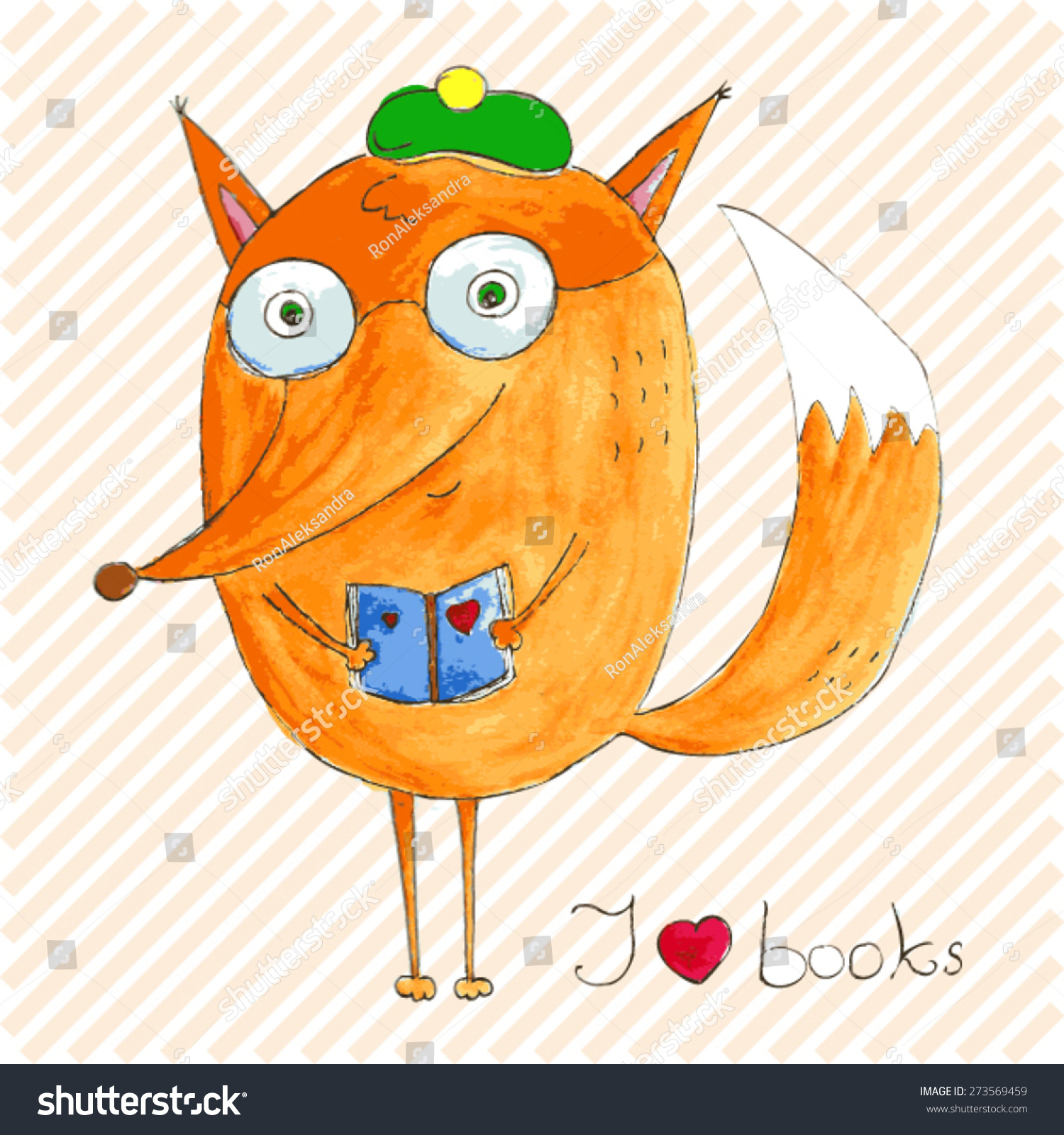 Vector Hand Drawn Fox Book Stock Vector (Royalty Free) 273569459 ...
