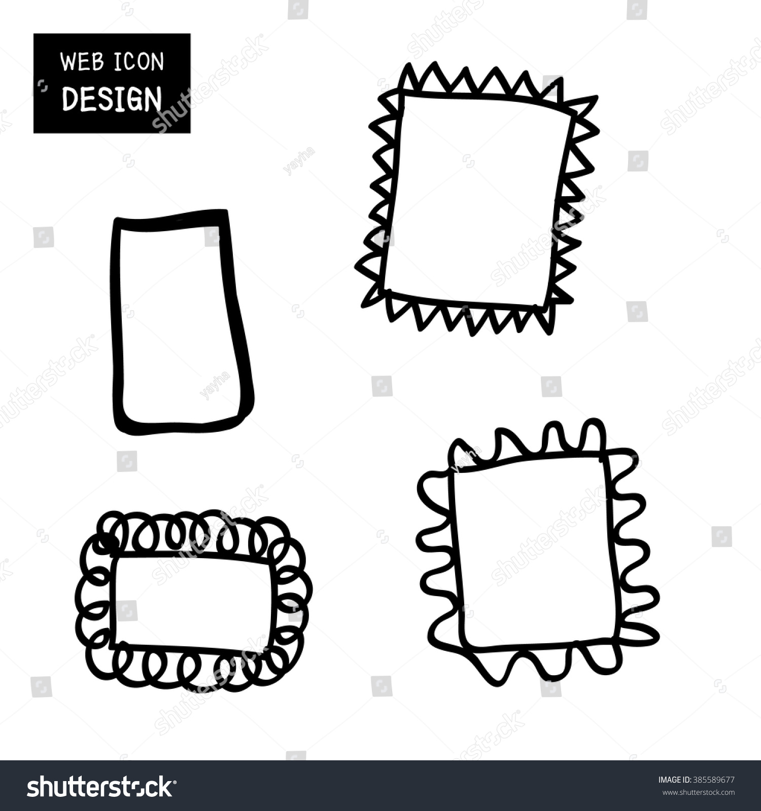 Vector Hand Drawn Frames Set Illustration Stock Vector (Royalty Free ...