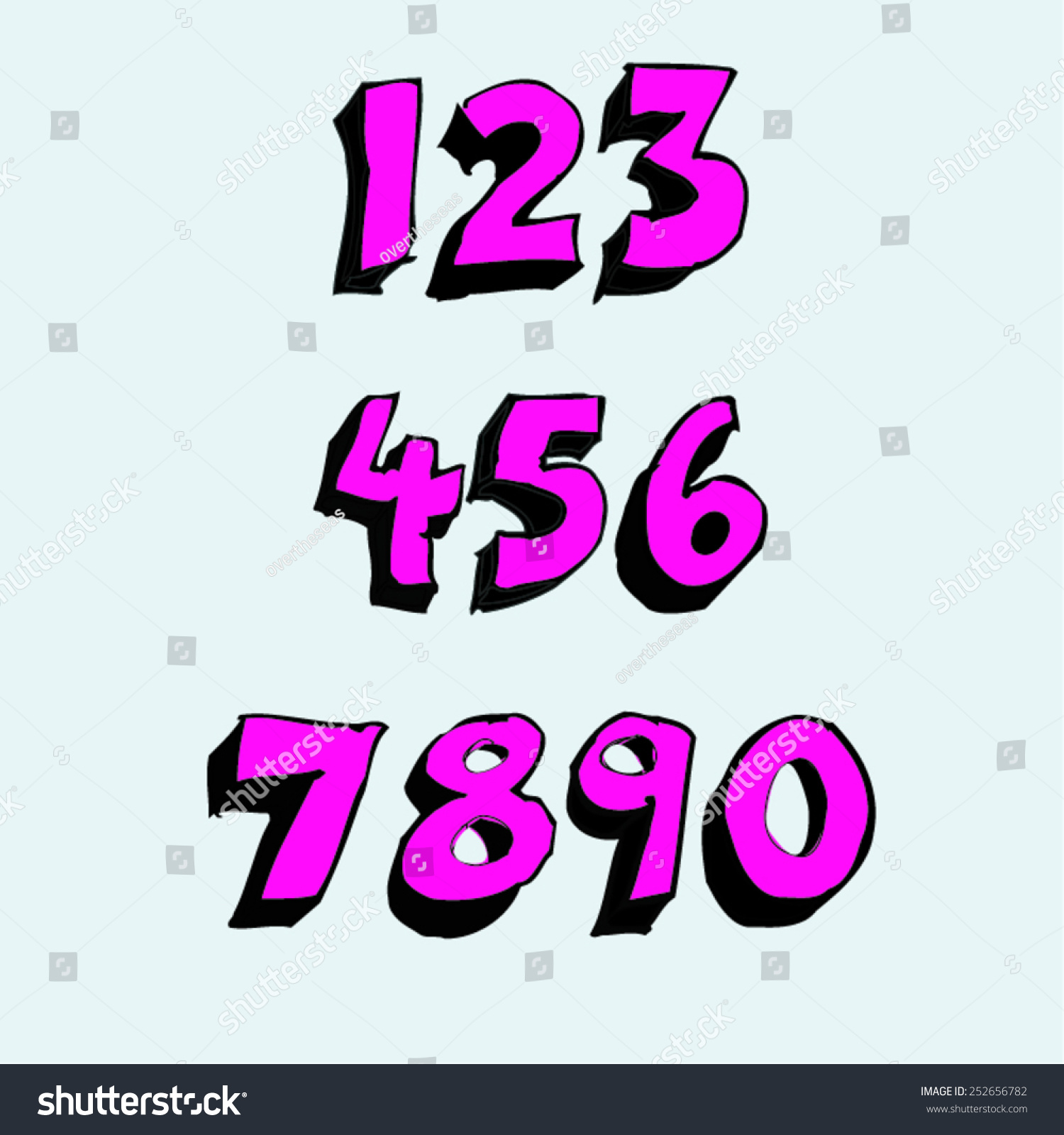 Vector Hand Drawn Graffiti Numbers: เวกเตอร์สต็อก (ปลอดค่าลิขสิทธิ์ ...