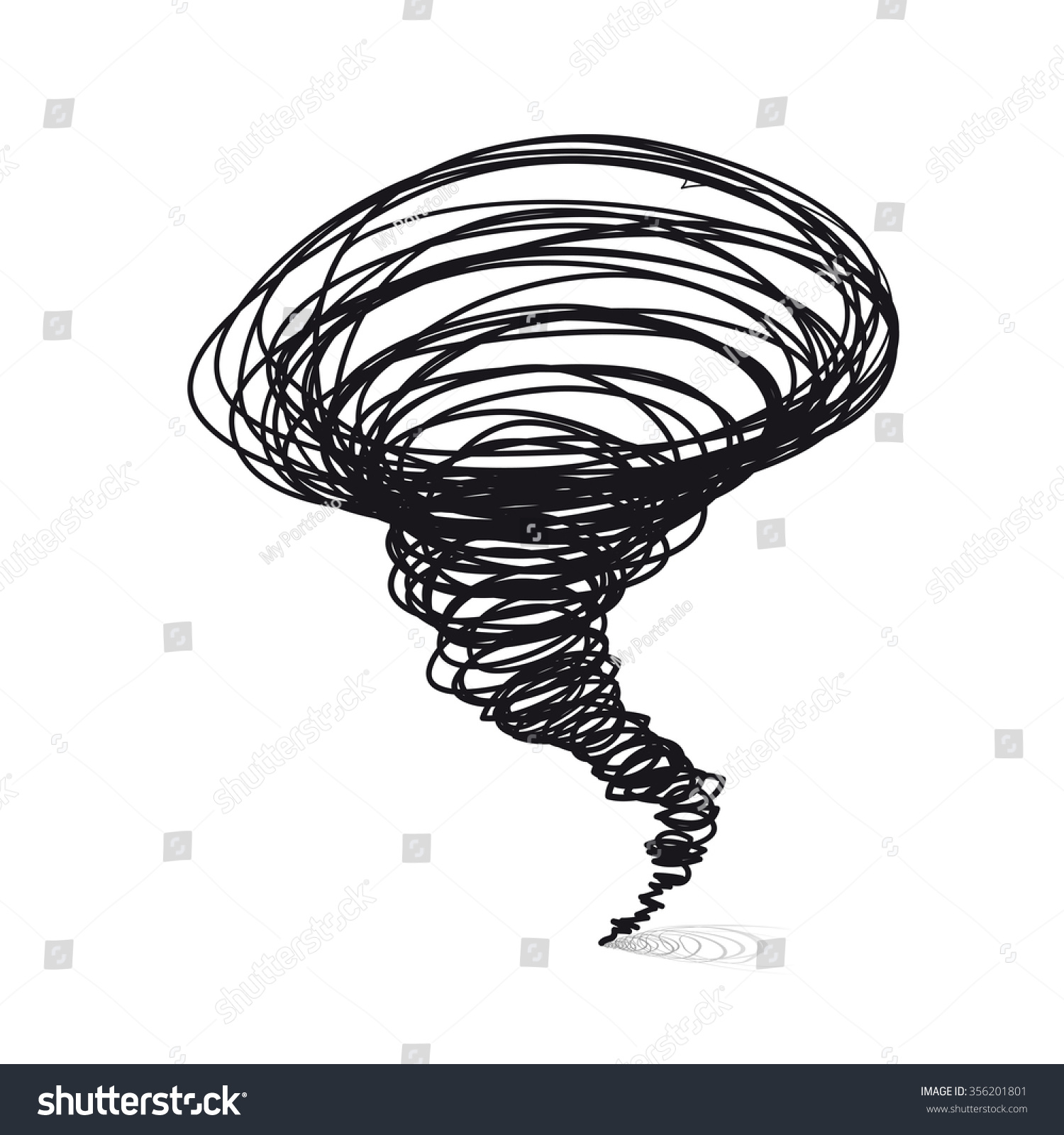 Vector Handdrawn Illustrations Cyclone Tornado Stock Vector 356201801 ...