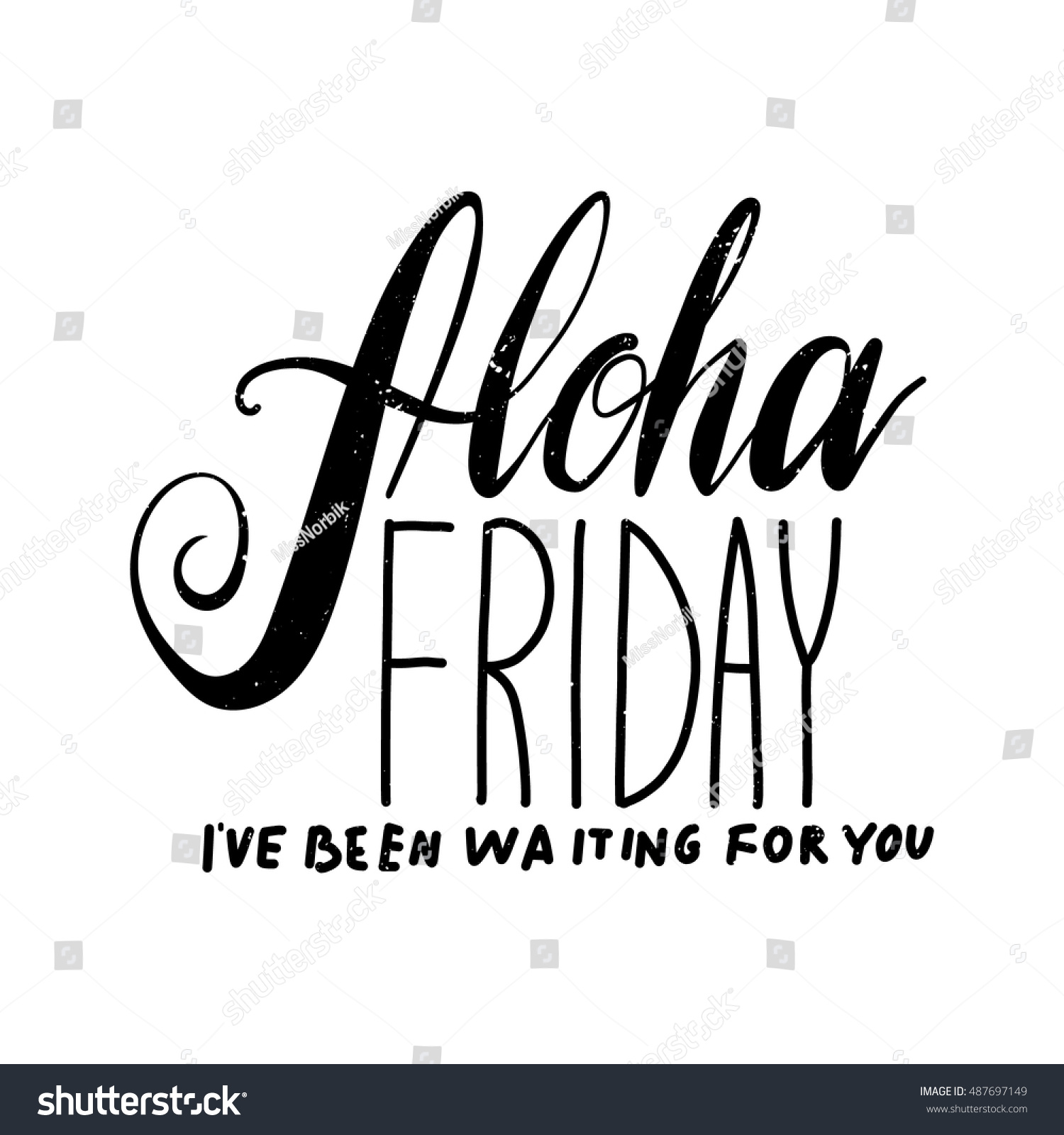 Vector Hand Drawn Poster Aloha Friday Stock Vector (Royalty Free ...