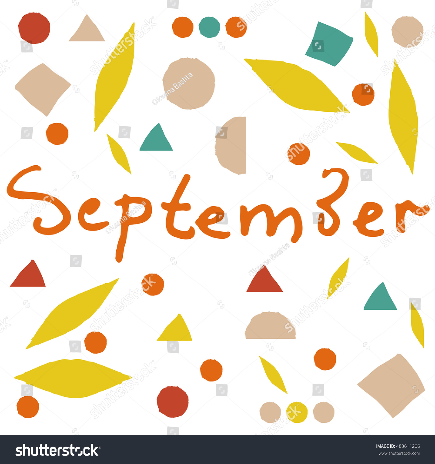 Vector Hand Drawn September Modern Calligraphy Stock Vector (Royalty ...
