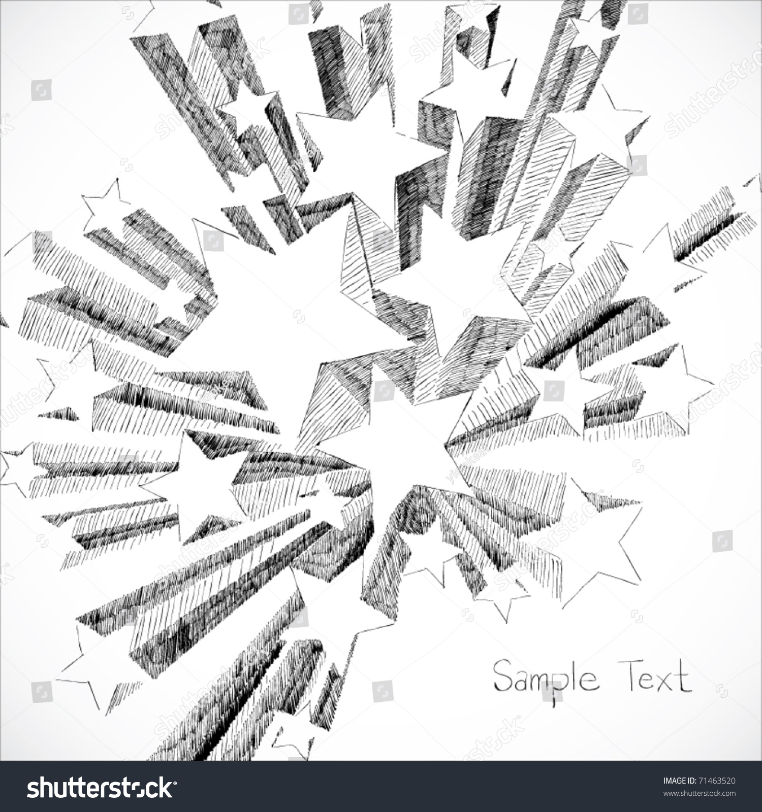 Vector Hand Drawn Star Burst Stock Vector (Royalty Free) 71463520