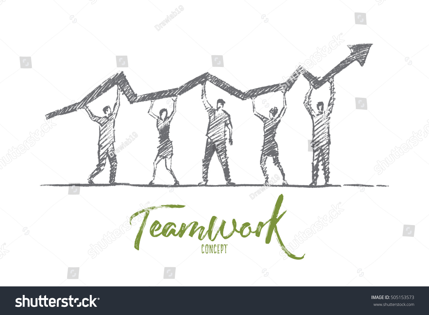 Vector Hand Drawn Teamwork Concept Sketch Image vectorielle de stock ... Vector Hand Drawn Teamwork Concept Sketch Image vectorielle de stock ...