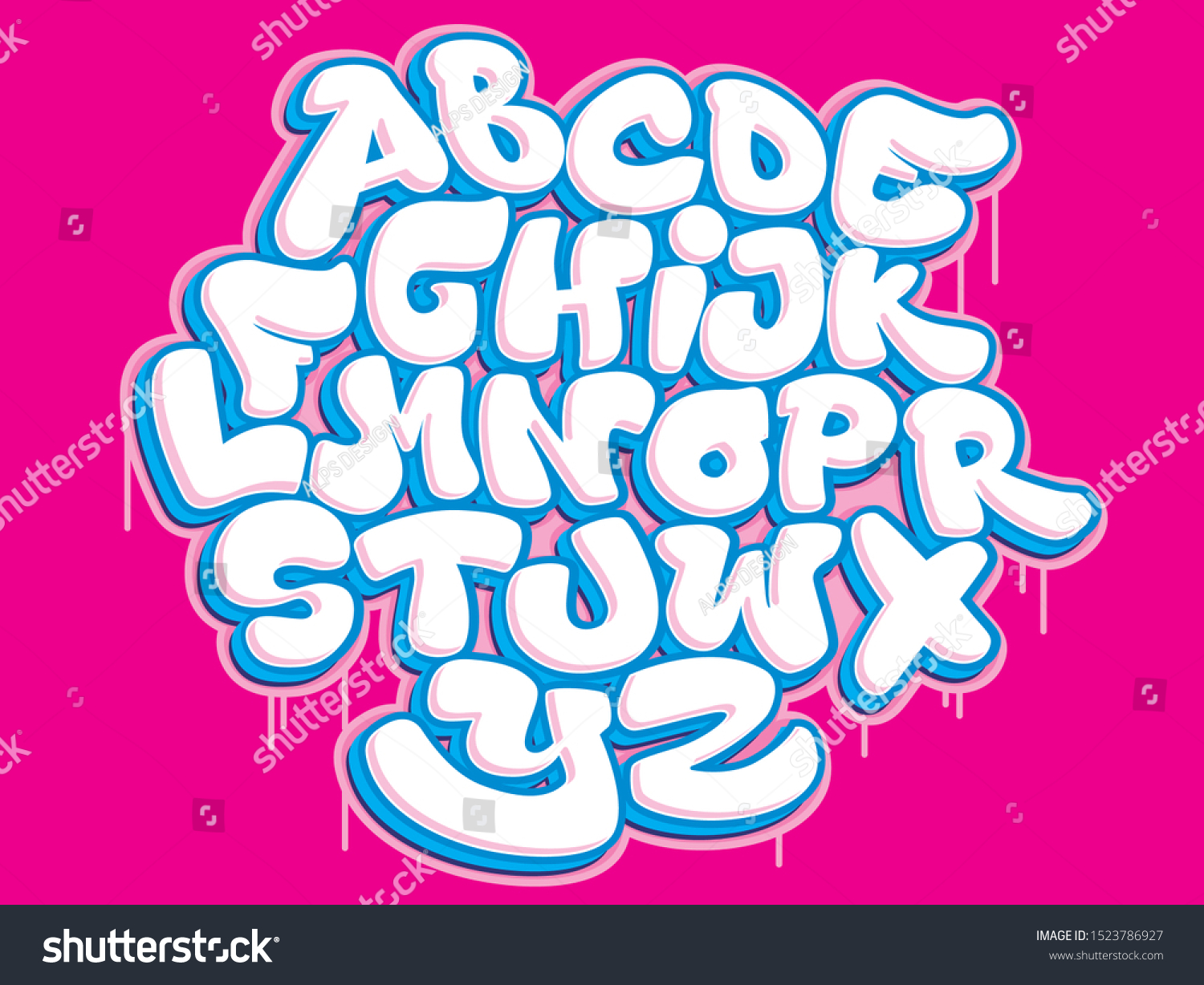 Vector Hand Drawn Typeface Graffiti Style Stock Vector (Royalty Free ...