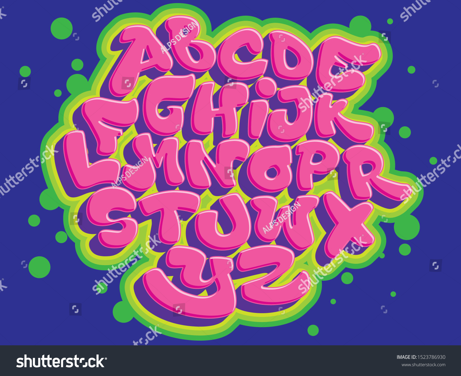 Vector Hand Drawn Typeface Graffiti Style Stock Vector (Royalty Free ...