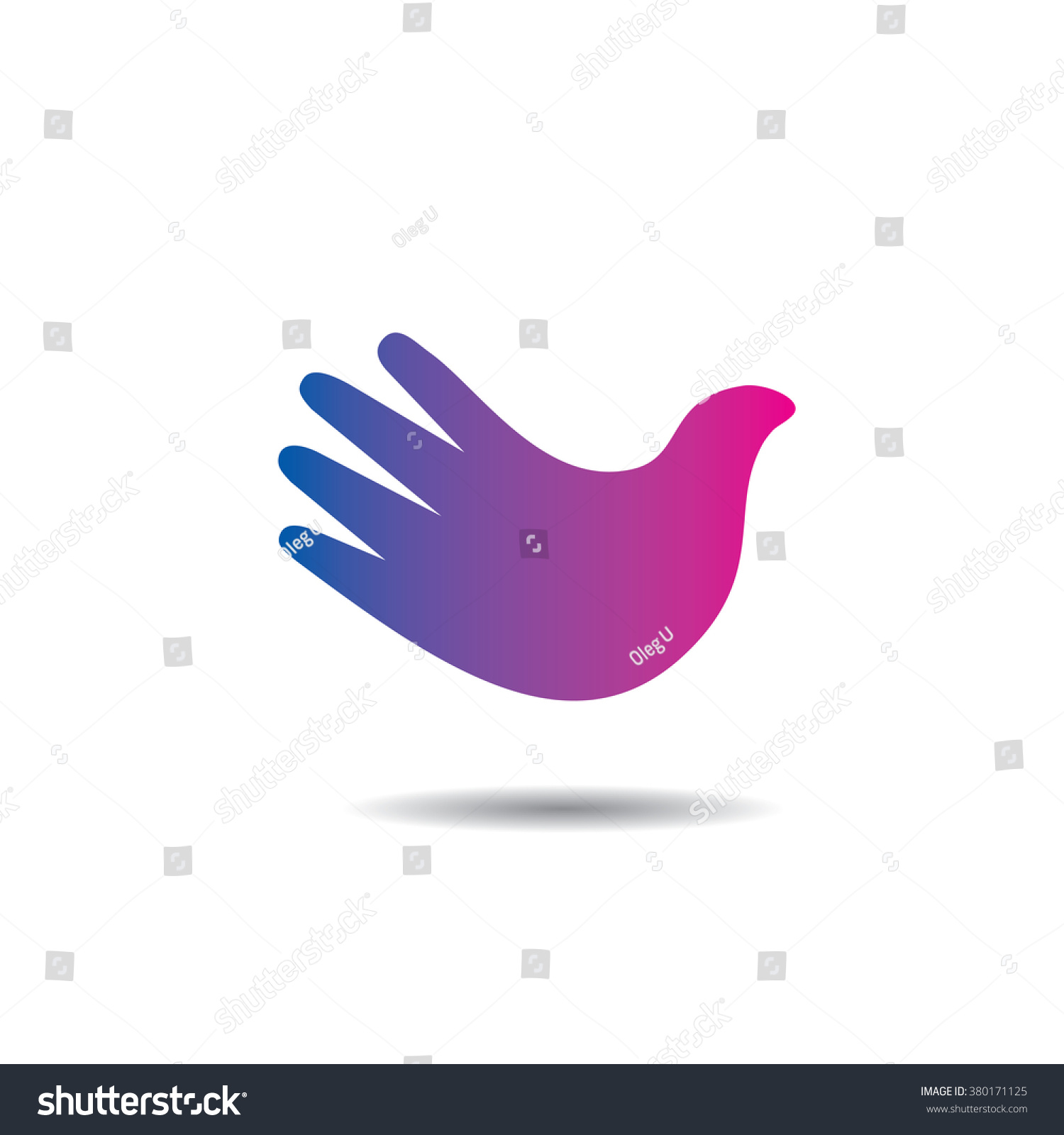 Vector Hand Logo Icon Flat Design Stock Vector (Royalty Free) 380171125 ...