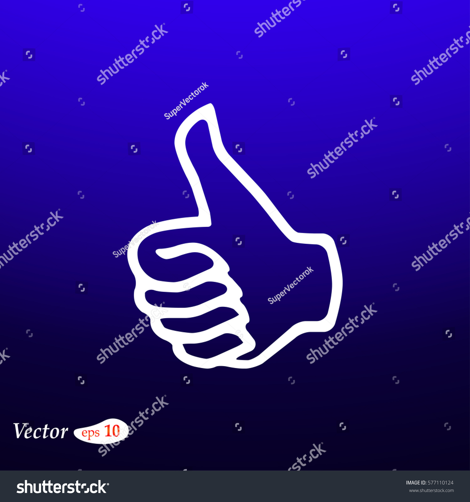 Vector Hand Showing Thumbs Button Web Stock Vector (Royalty Free) 577110124