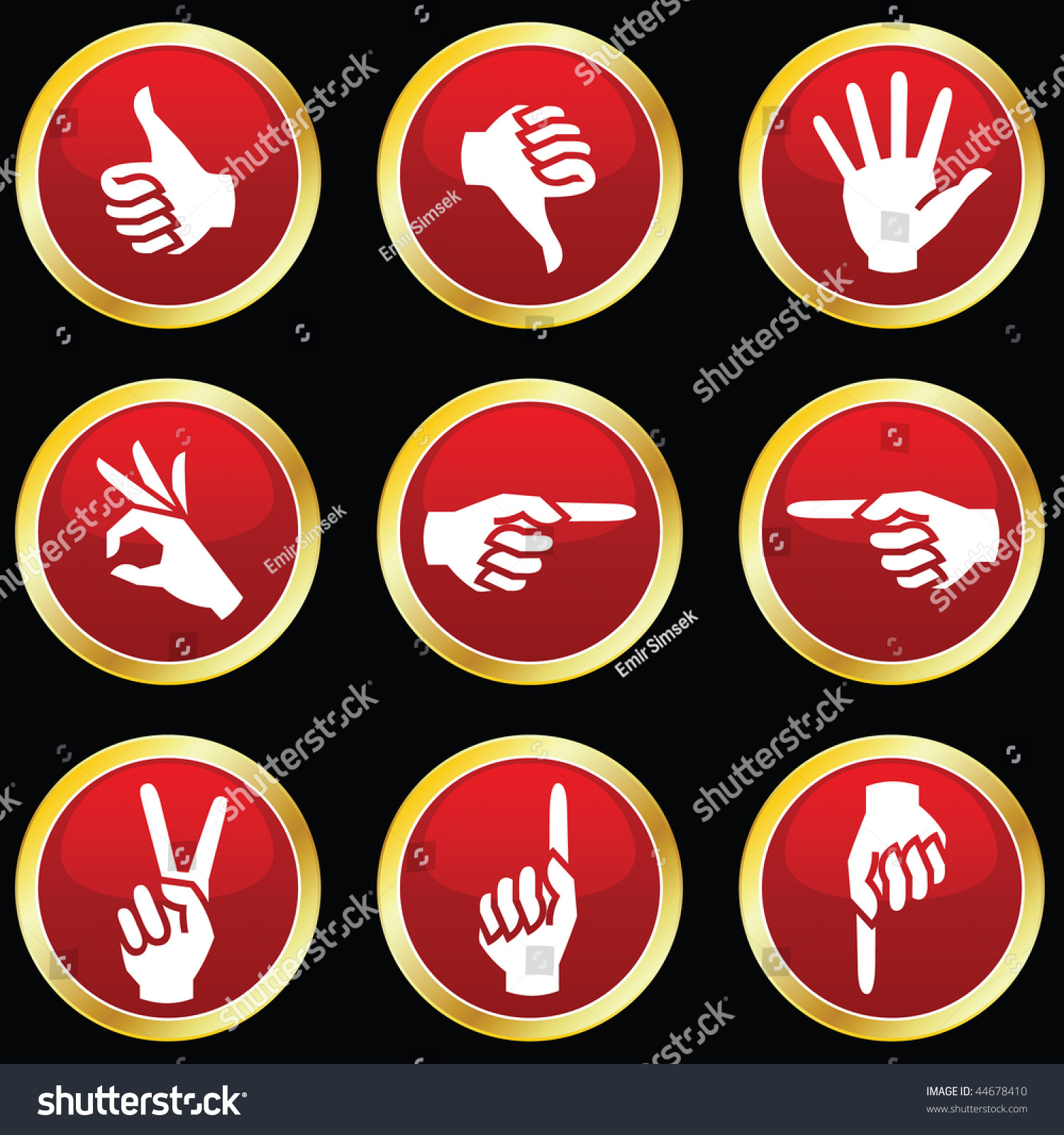 Vector Hand Symbols Stock Vector (Royalty Free) 44678410