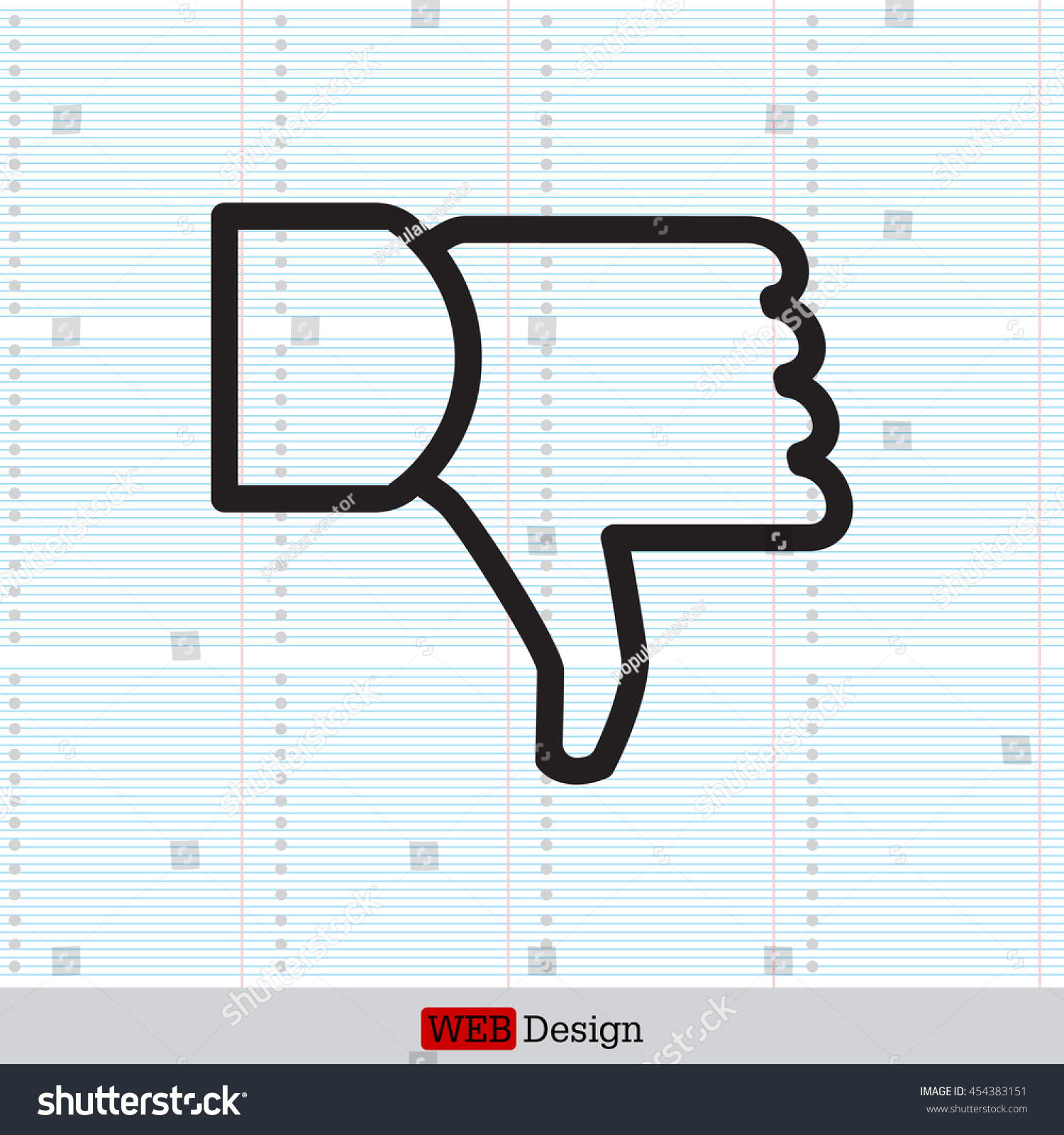 Vector Hand Thumb Down Icon Stock Vector (Royalty Free) 454383151