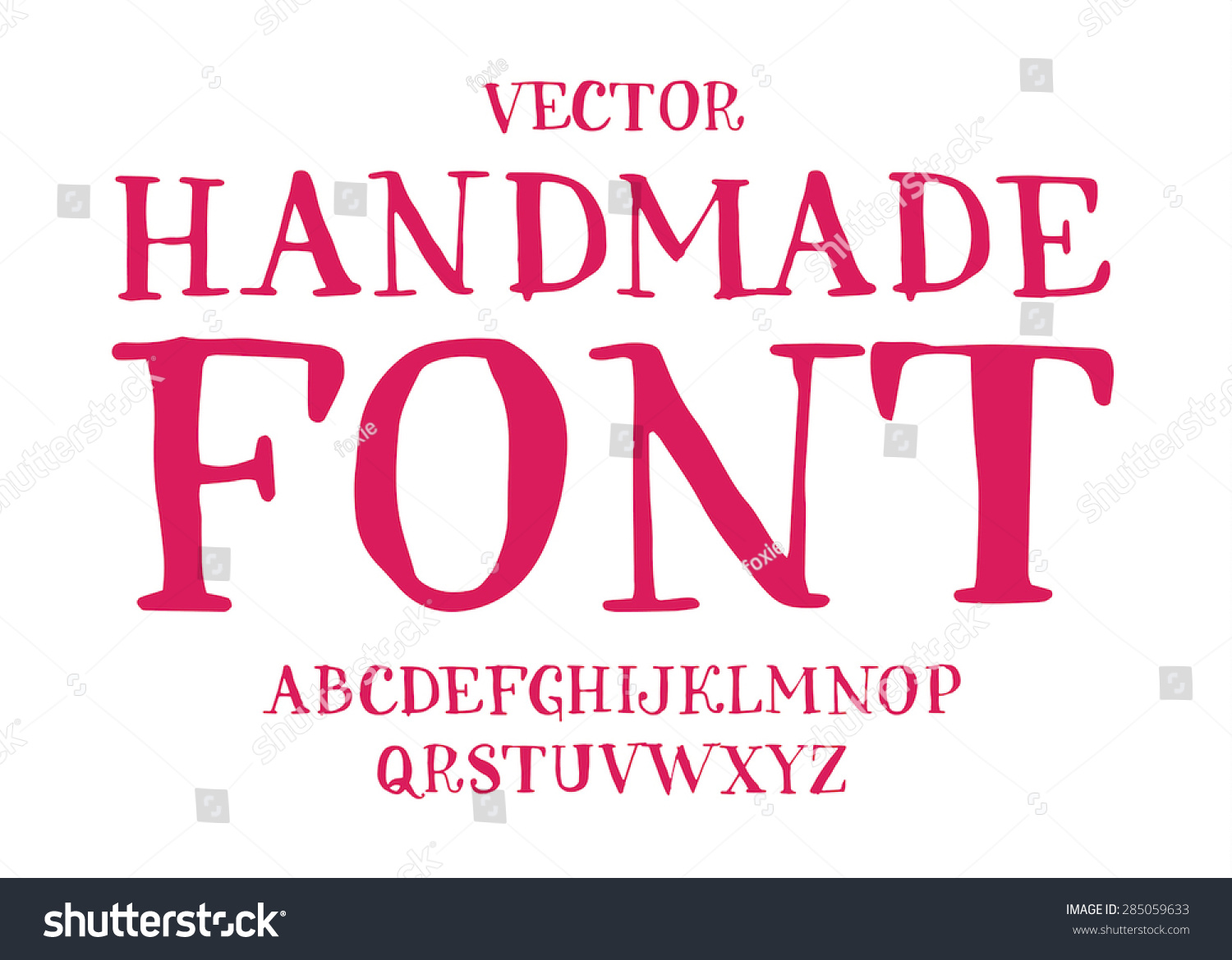 Vector Handmade Font Hand Crafted Custom Stock Vector (Royalty Free ...