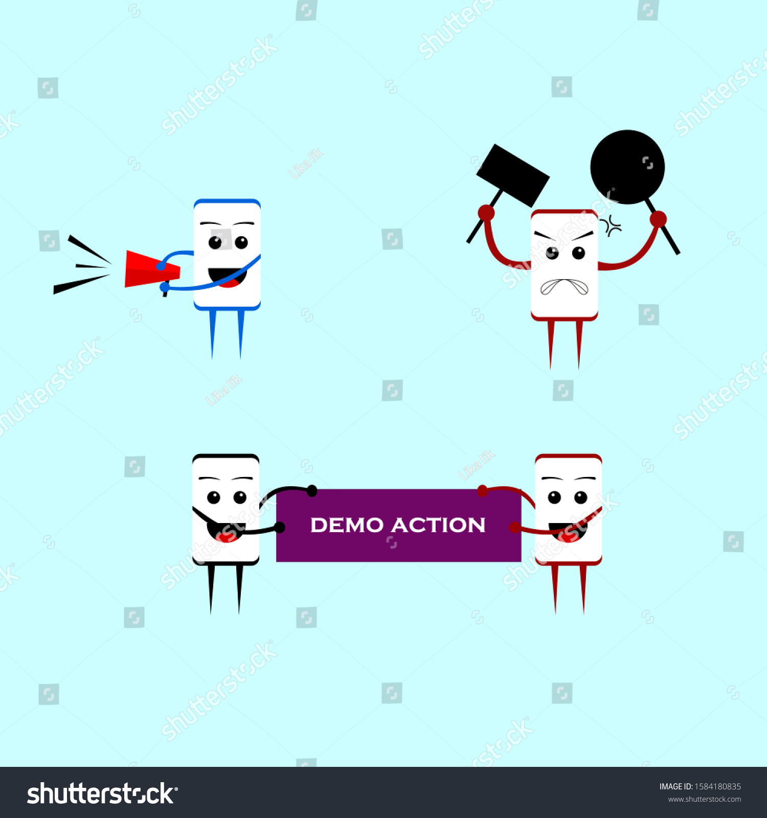 Vector Handphone Cartoon Character Demonstration Stock Vector (Royalty ...