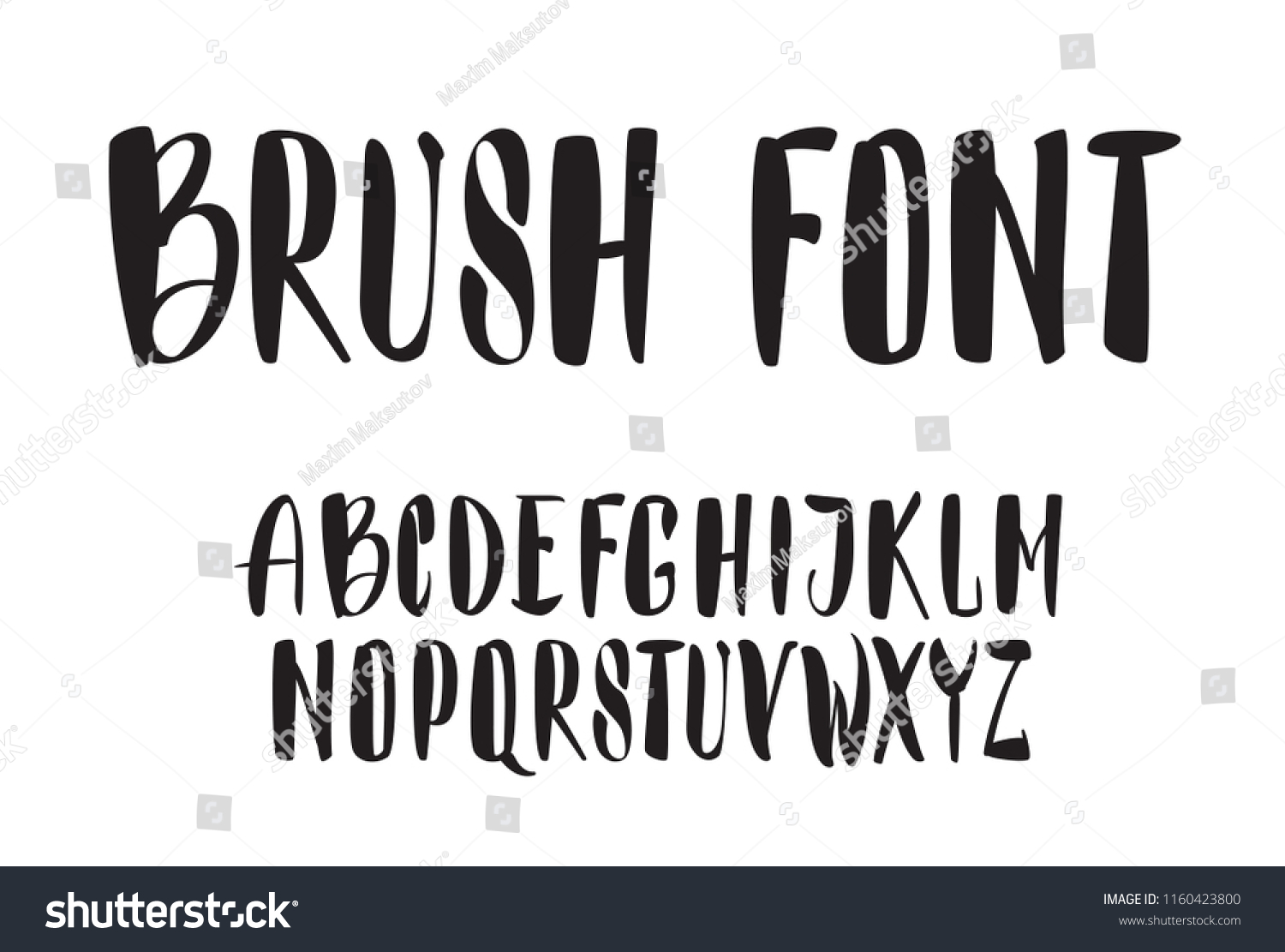 Vector Handwritten Brush Script Black Letters Stock Vector (Royalty ...