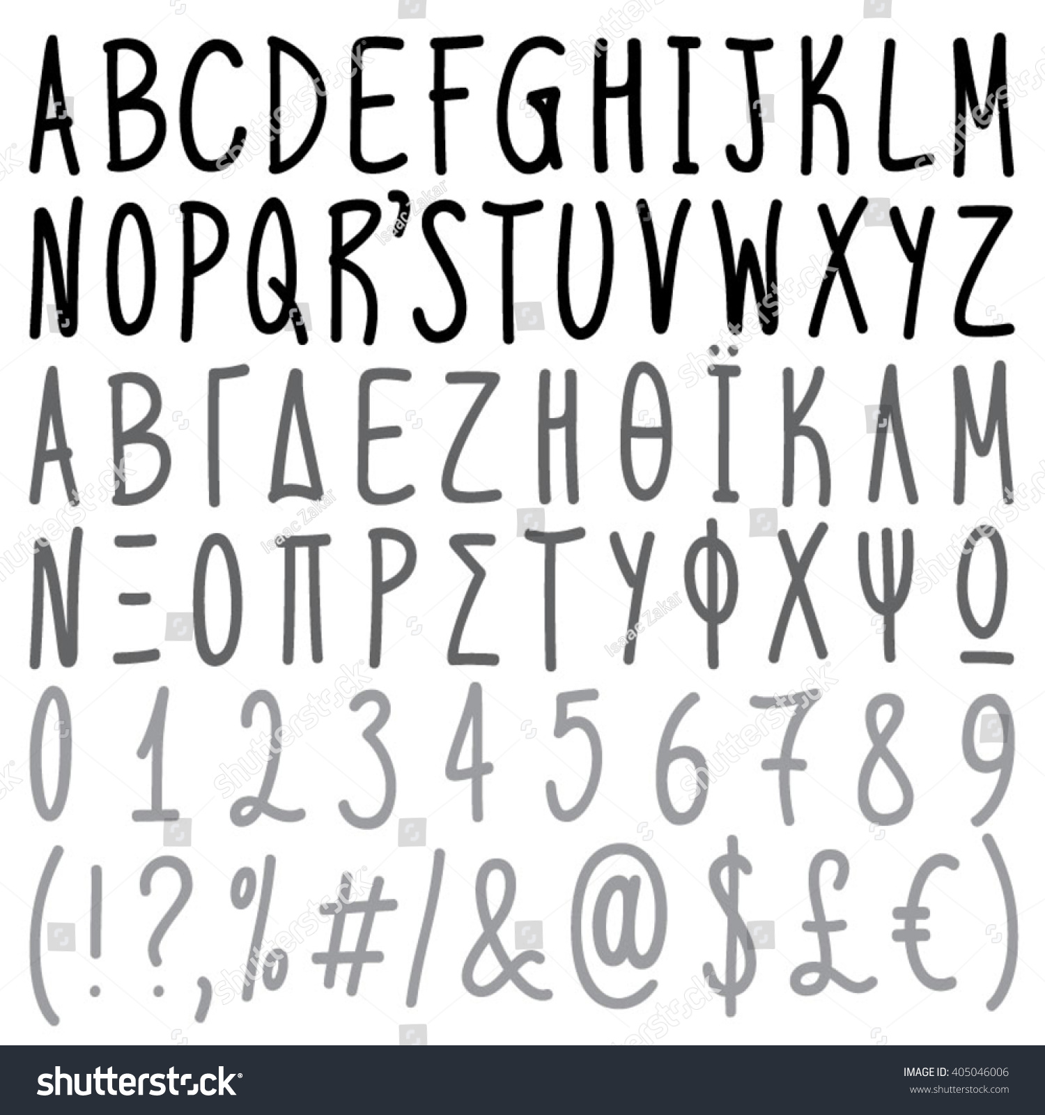 Vector Handwritten Capital Font Stock Vector (Royalty Free) 405046006
