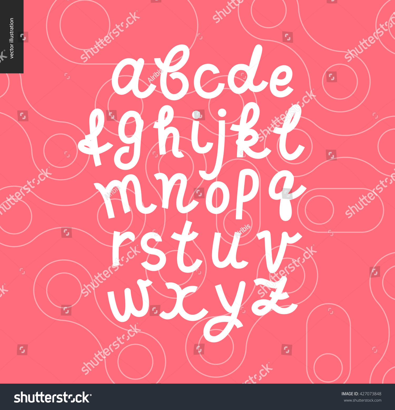 Vector Handwritten Script Latin Alphabet On Stock Vector (Royalty Free ...