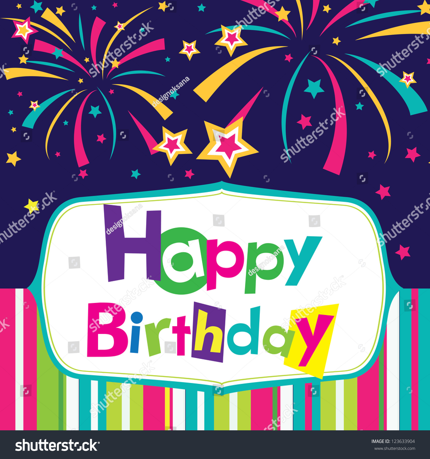 Vector Happy Birthday Card Stock Vector (Royalty Free) 123633904 ...