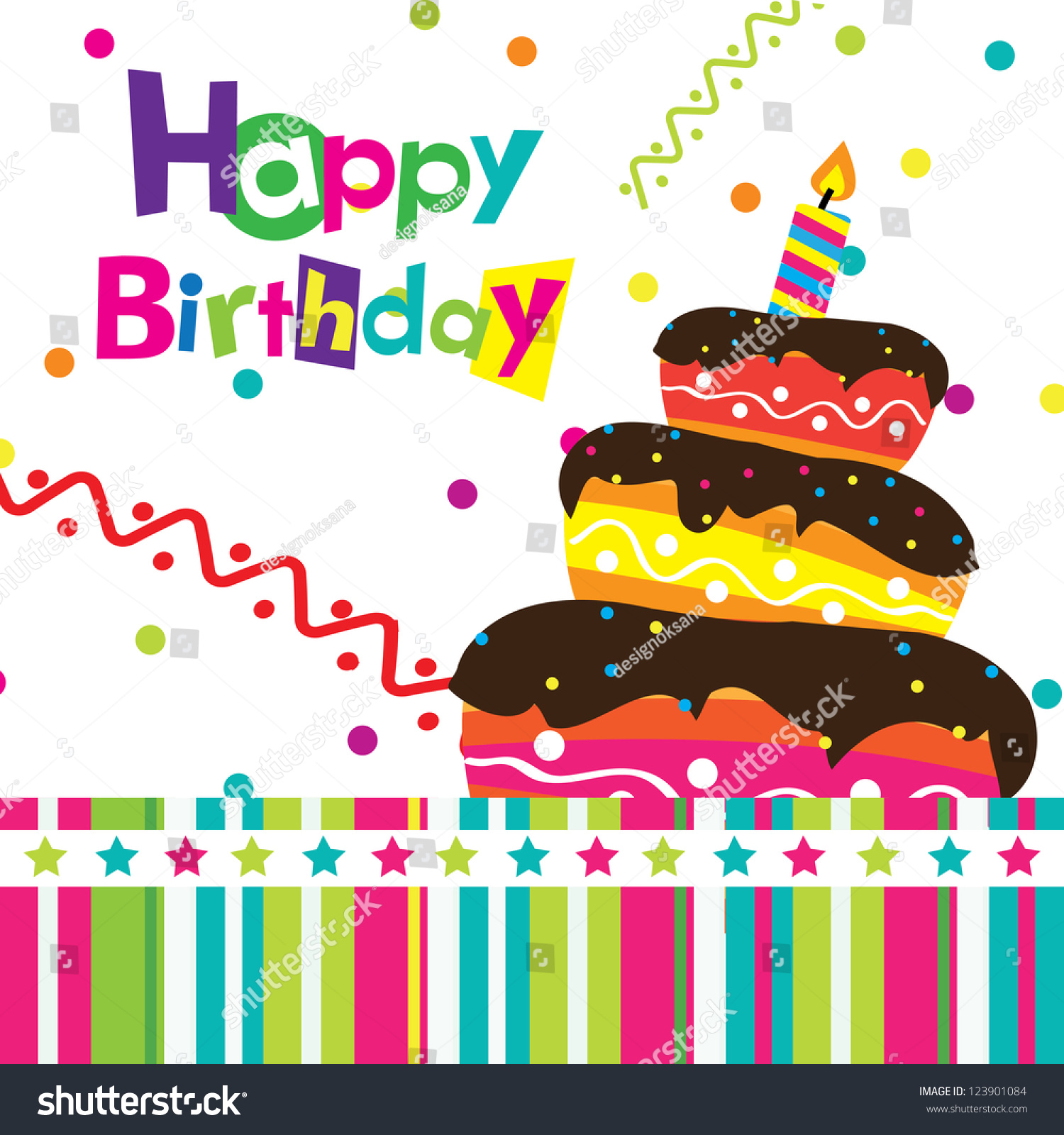 Vector Happy Birthday Card: vector de stock (libre de regalías ...