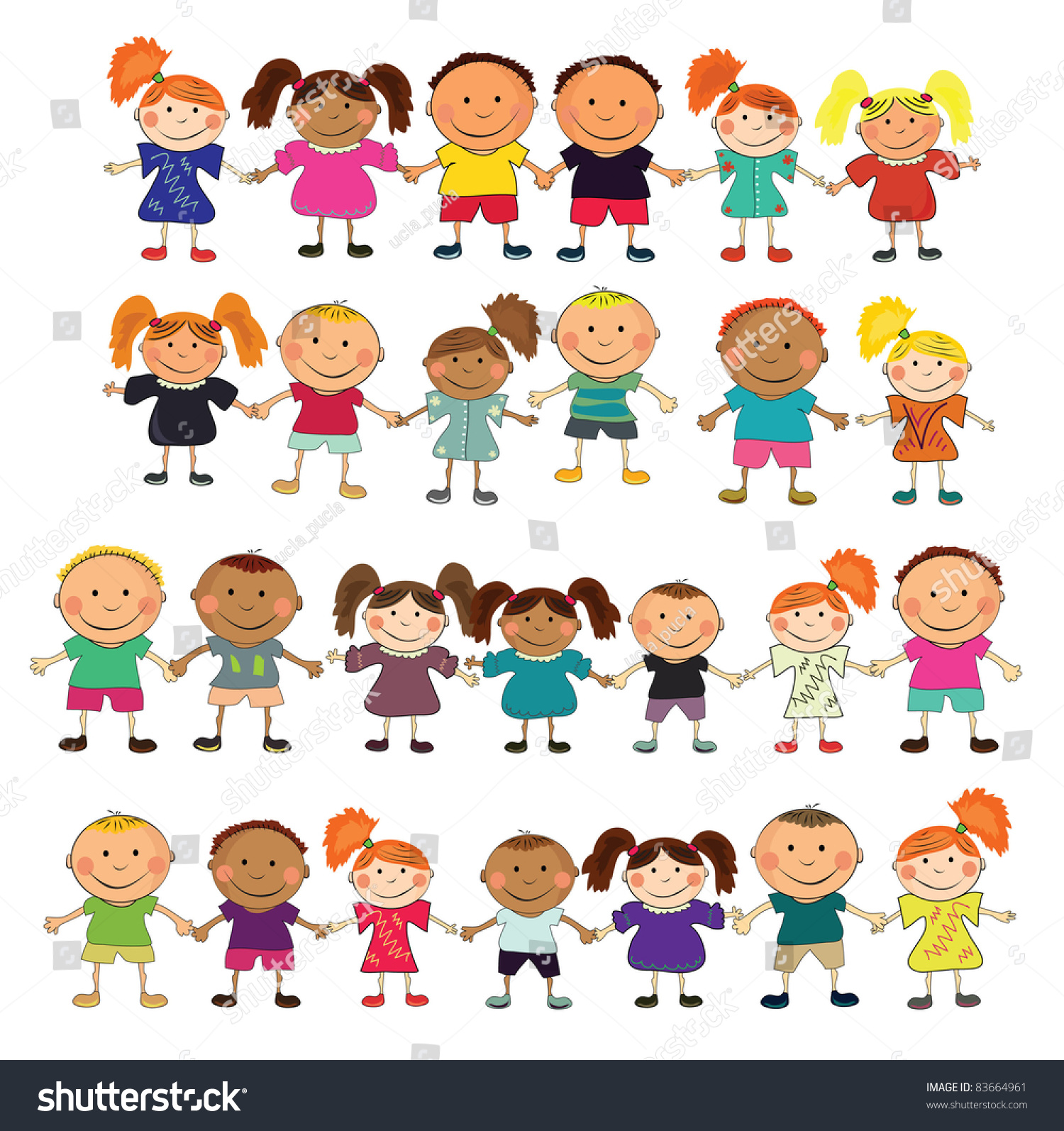Vector Happy Kids Stock Vector (Royalty Free) 83664961 | Shutterstock