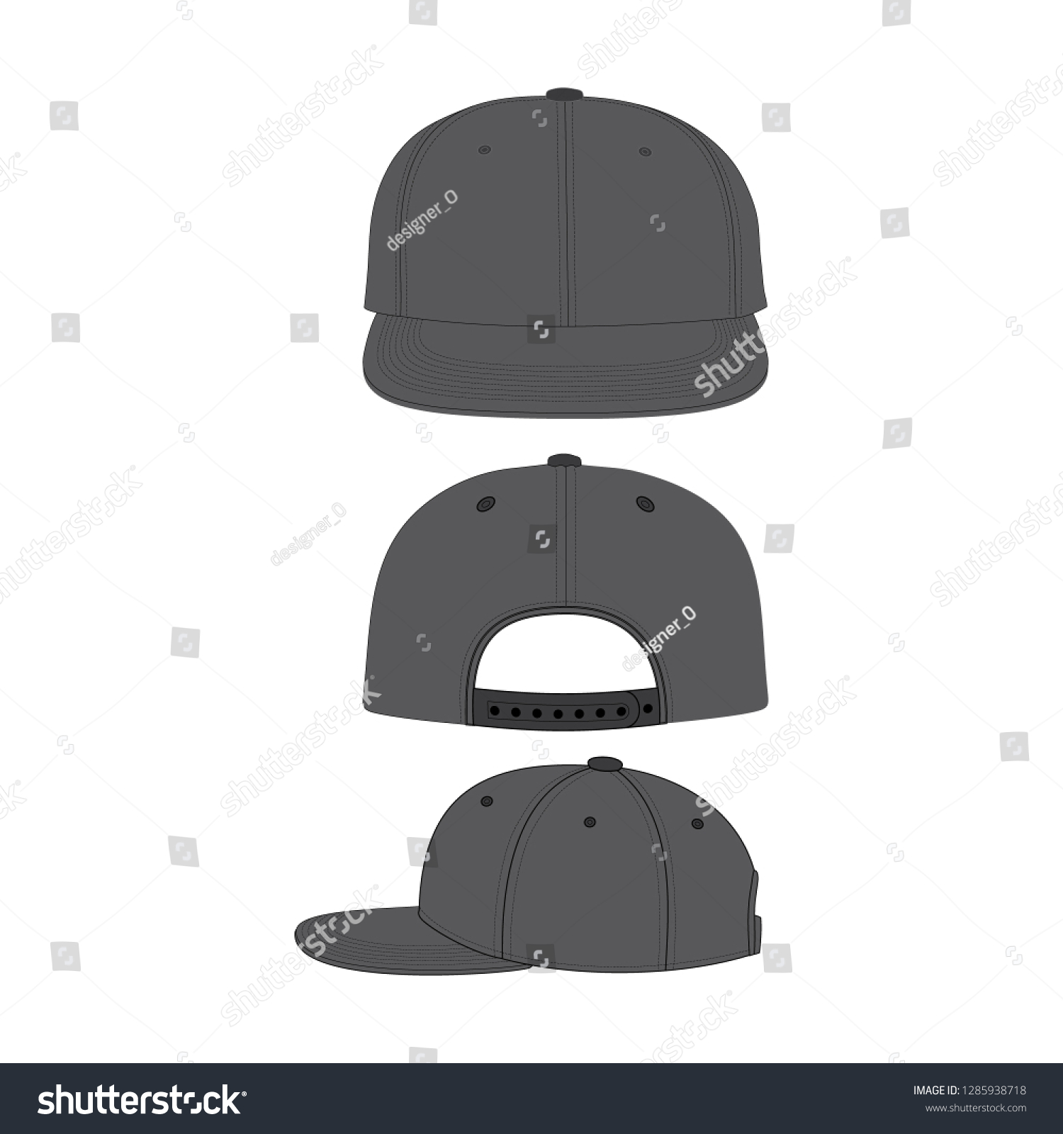 Vector Hats Design Set Stock Vector (Royalty Free) 1285938718