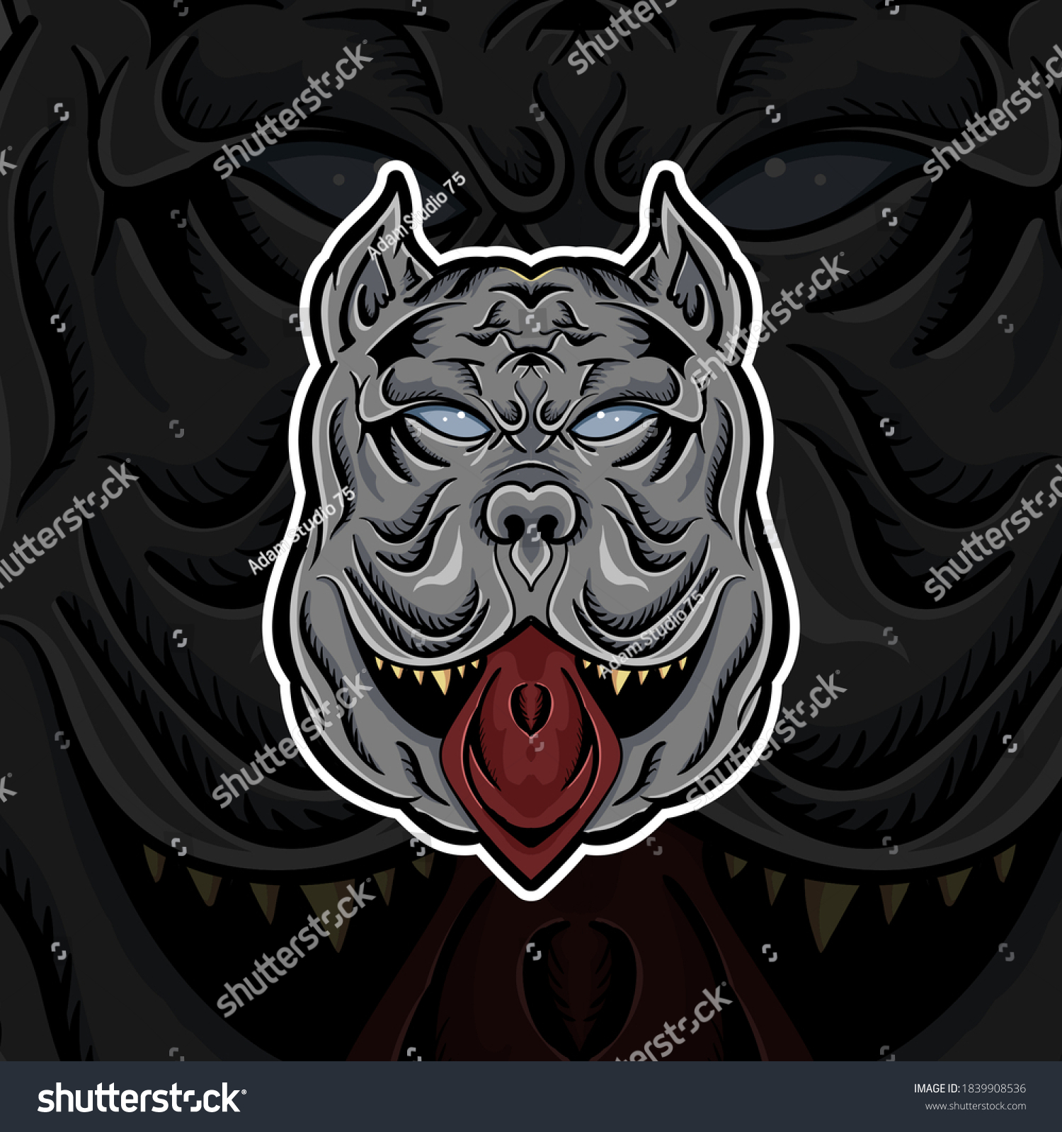 Vector Head Dog Mascot Logo Stock Vector (Royalty Free) 1839908536 ...