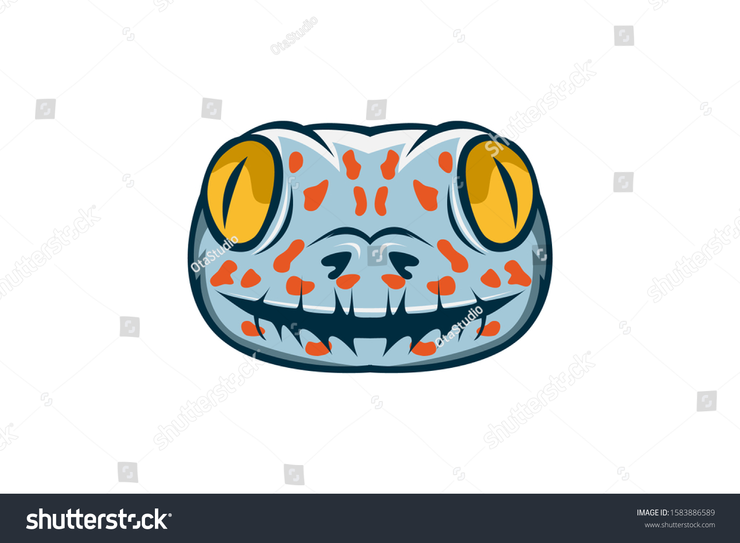 Vector Head Gecko Full Color Stock Vector (Royalty Free) 1583886589