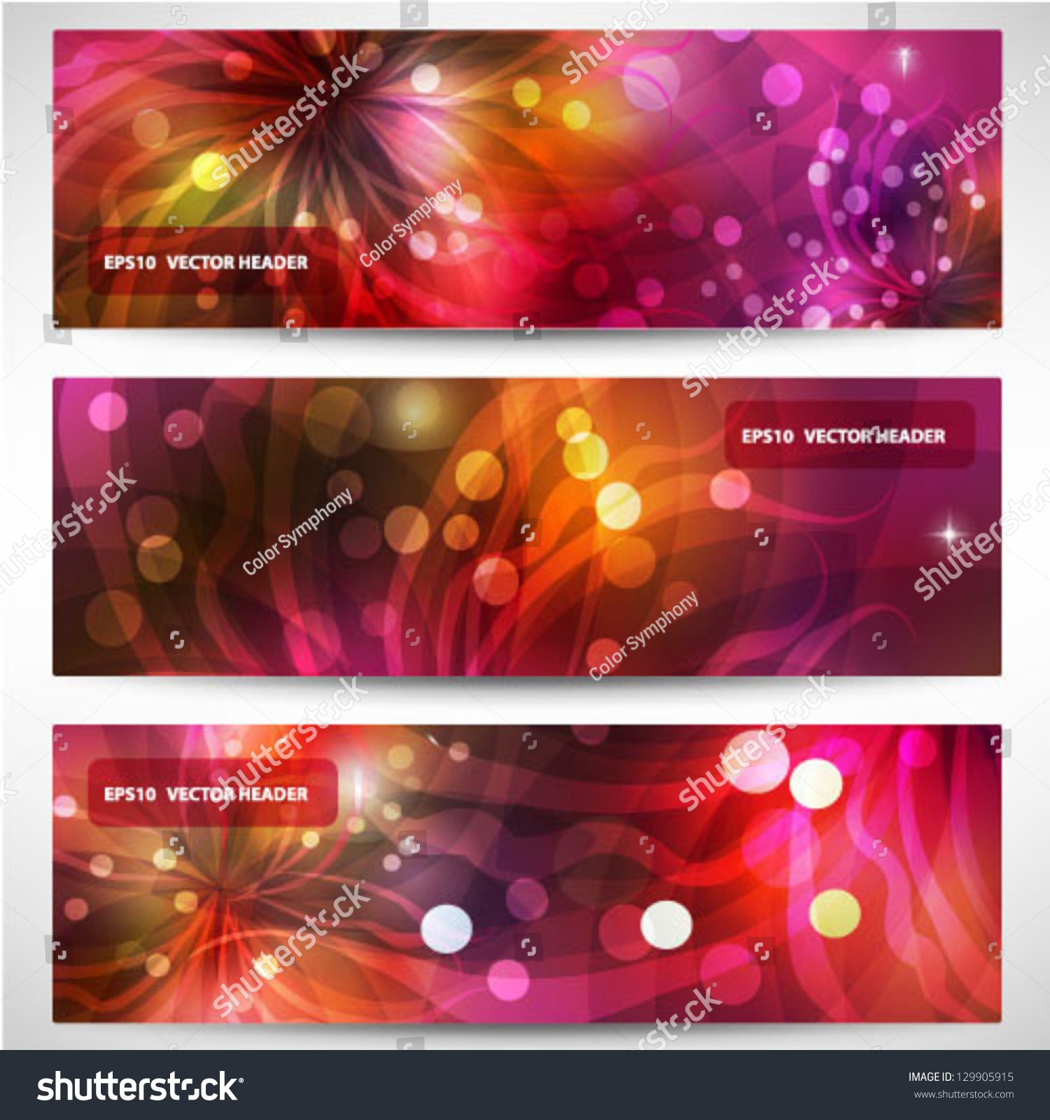Vector Headers Set Stock Vector (Royalty Free) 129905915 | Shutterstock