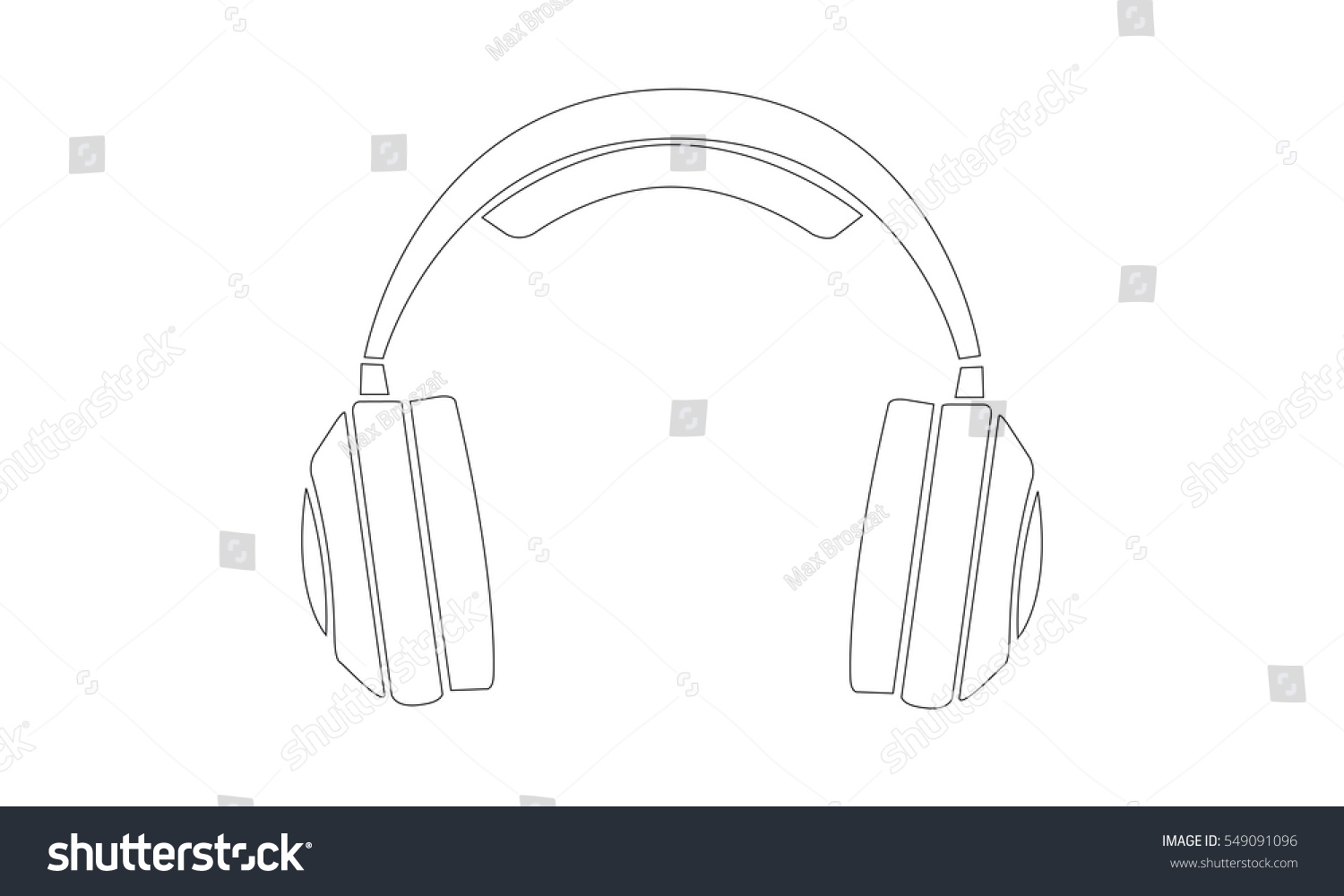 Vector Headphones Outline Stock Vector (Royalty Free) 549091096