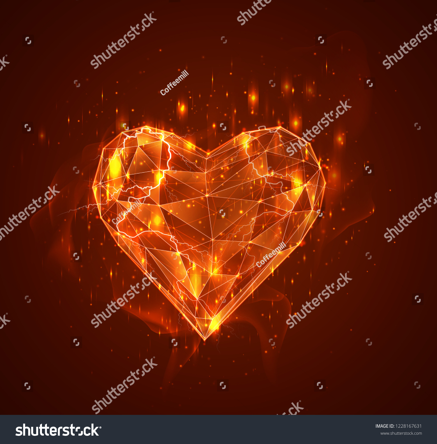 Vector Heart Thunderbolt Passion Elements Stock Vector Royalty Free