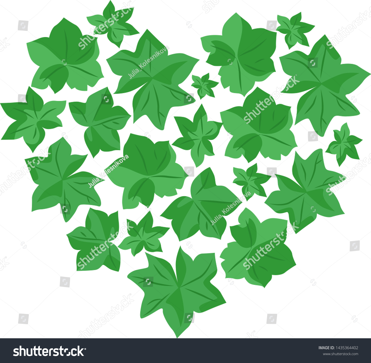 Vector Heart Geranium Leaves On White Stock Vector (Royalty Free ...