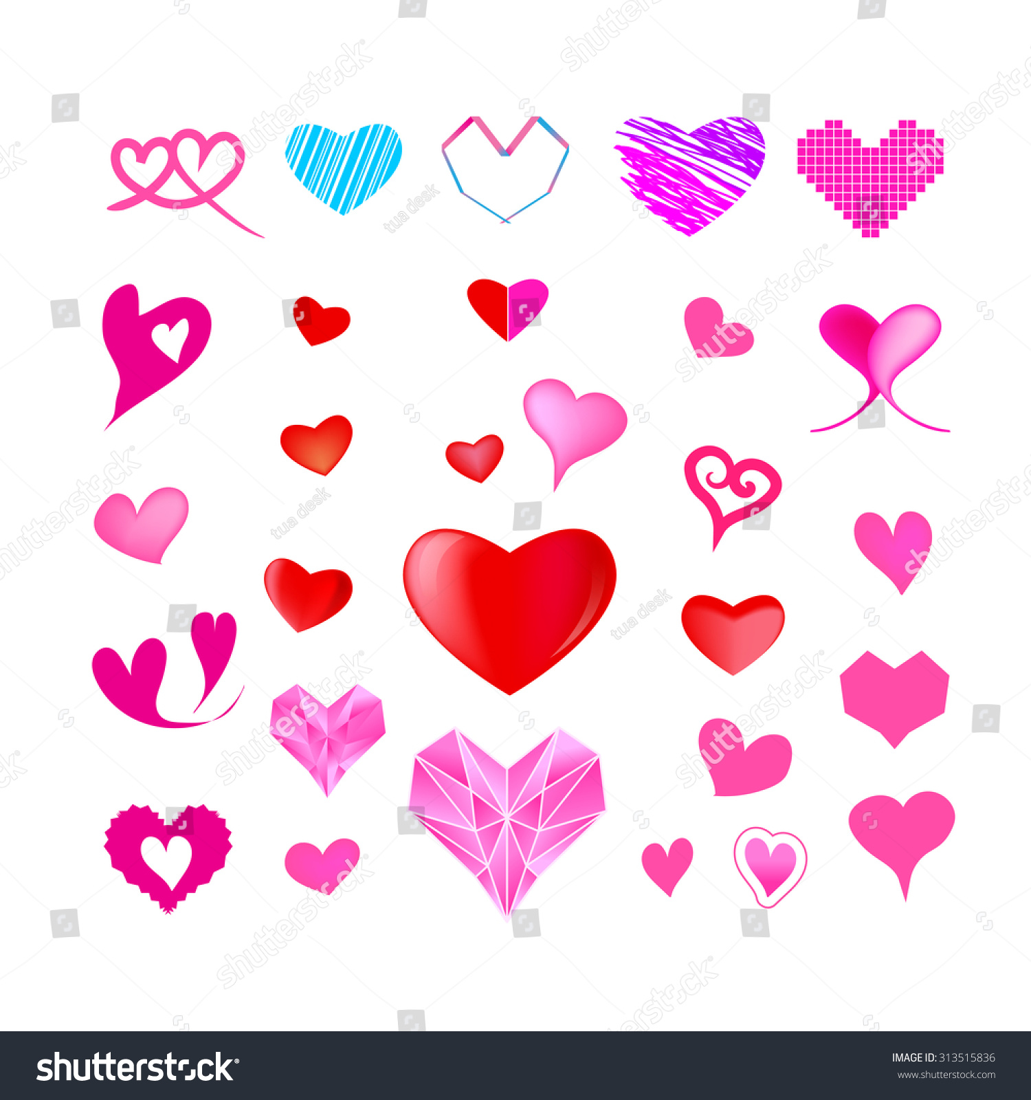 Vector Heart Graphic Design Collection Stock Vector (Royalty Free ...