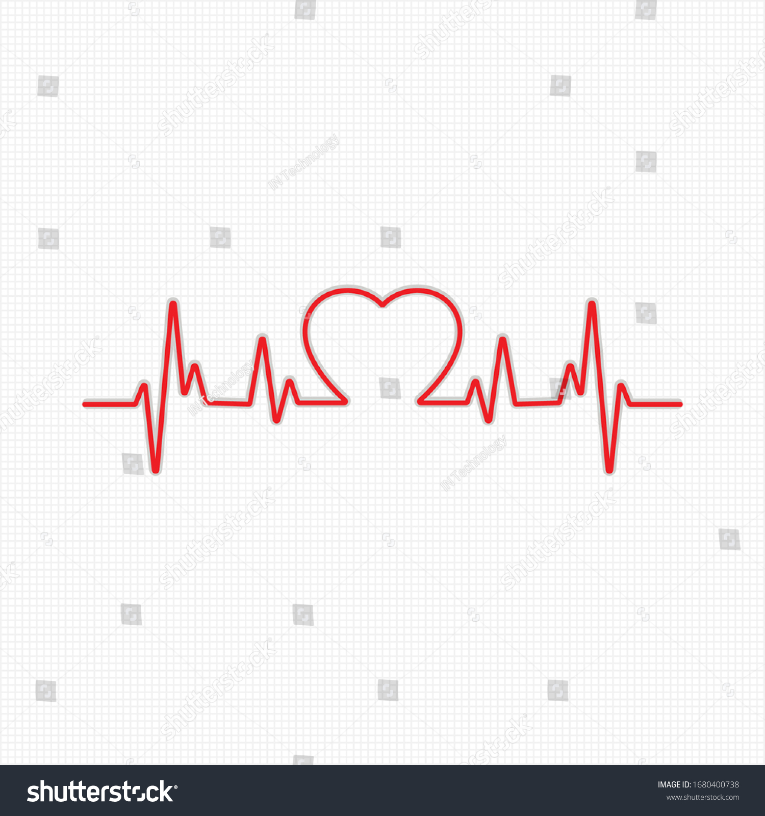 Vector Heart Pulse On White Background Stock Vector (Royalty Free ...