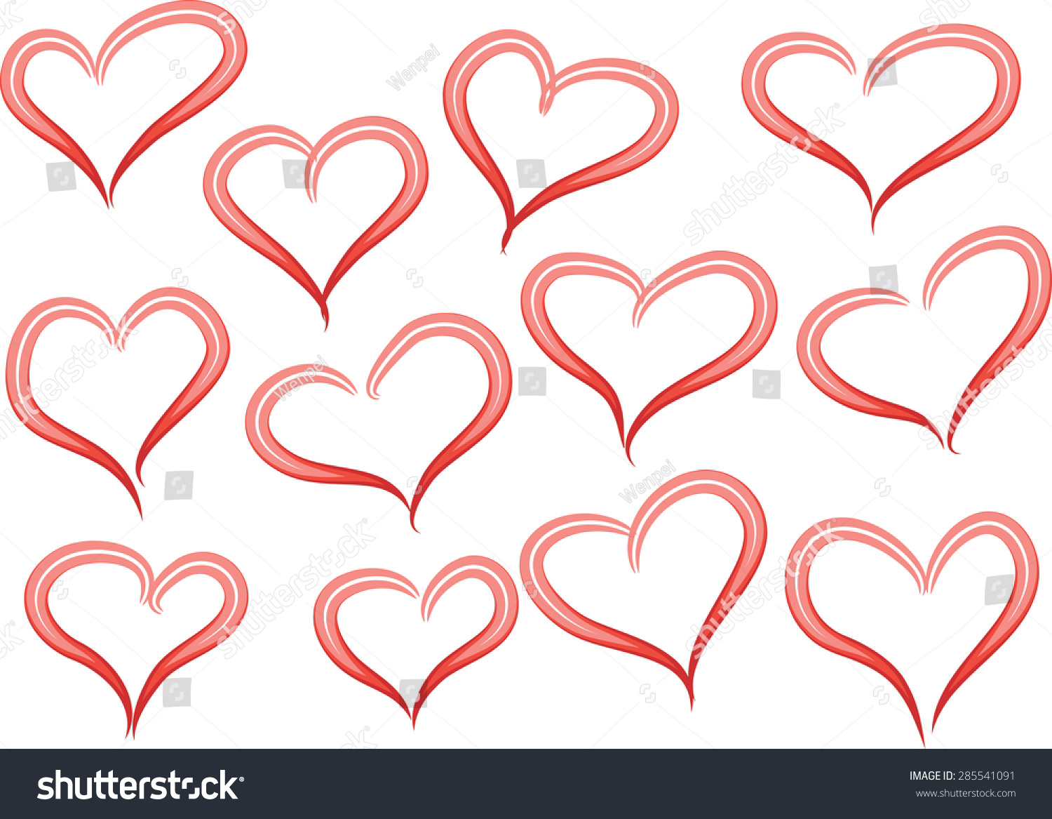 Vector Heart Shapes Stock Vector (Royalty Free) 285541091