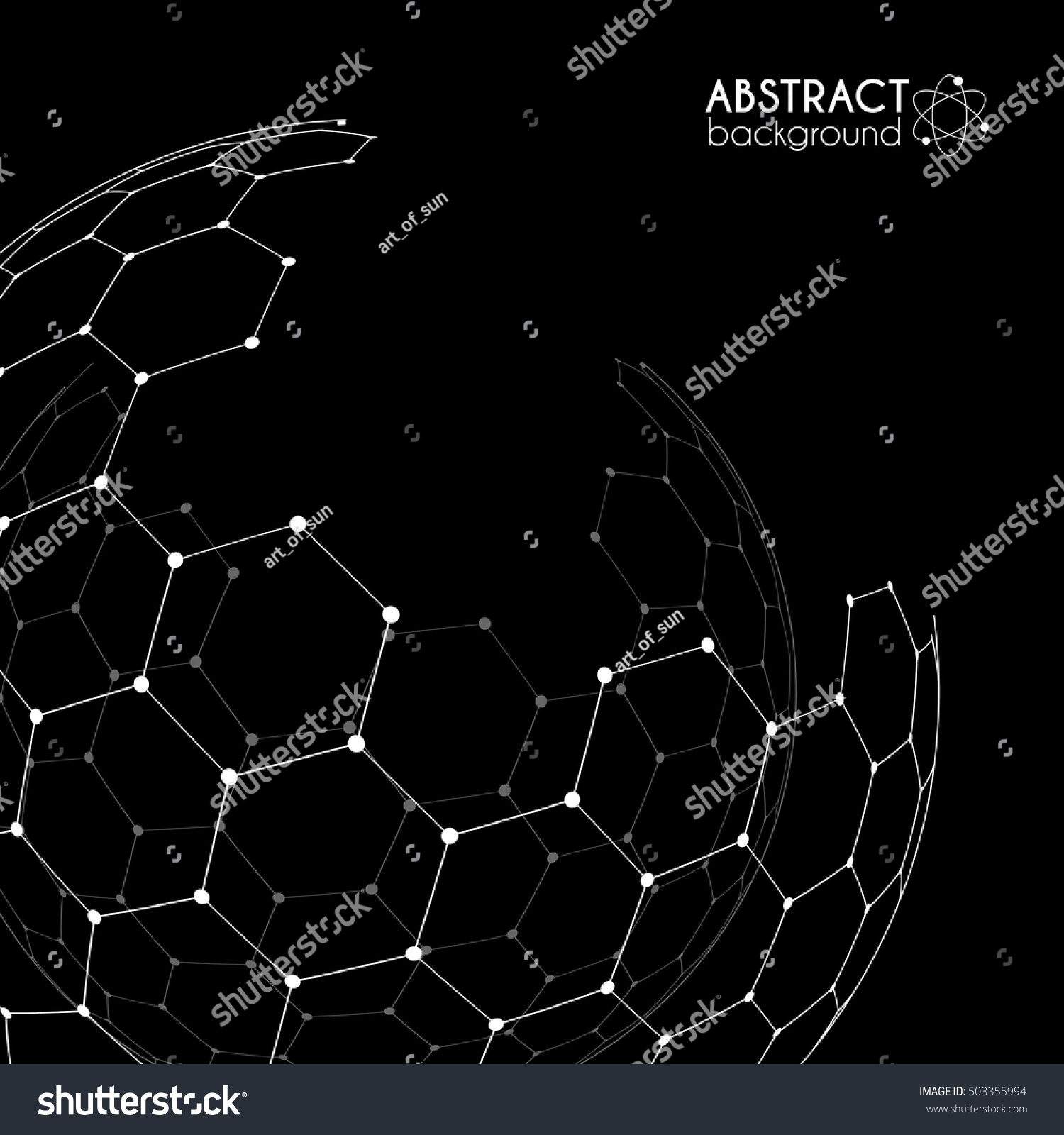 Vector Hexagonal Grid Broken Sphere Isolated Stock Vector 503355994 ...