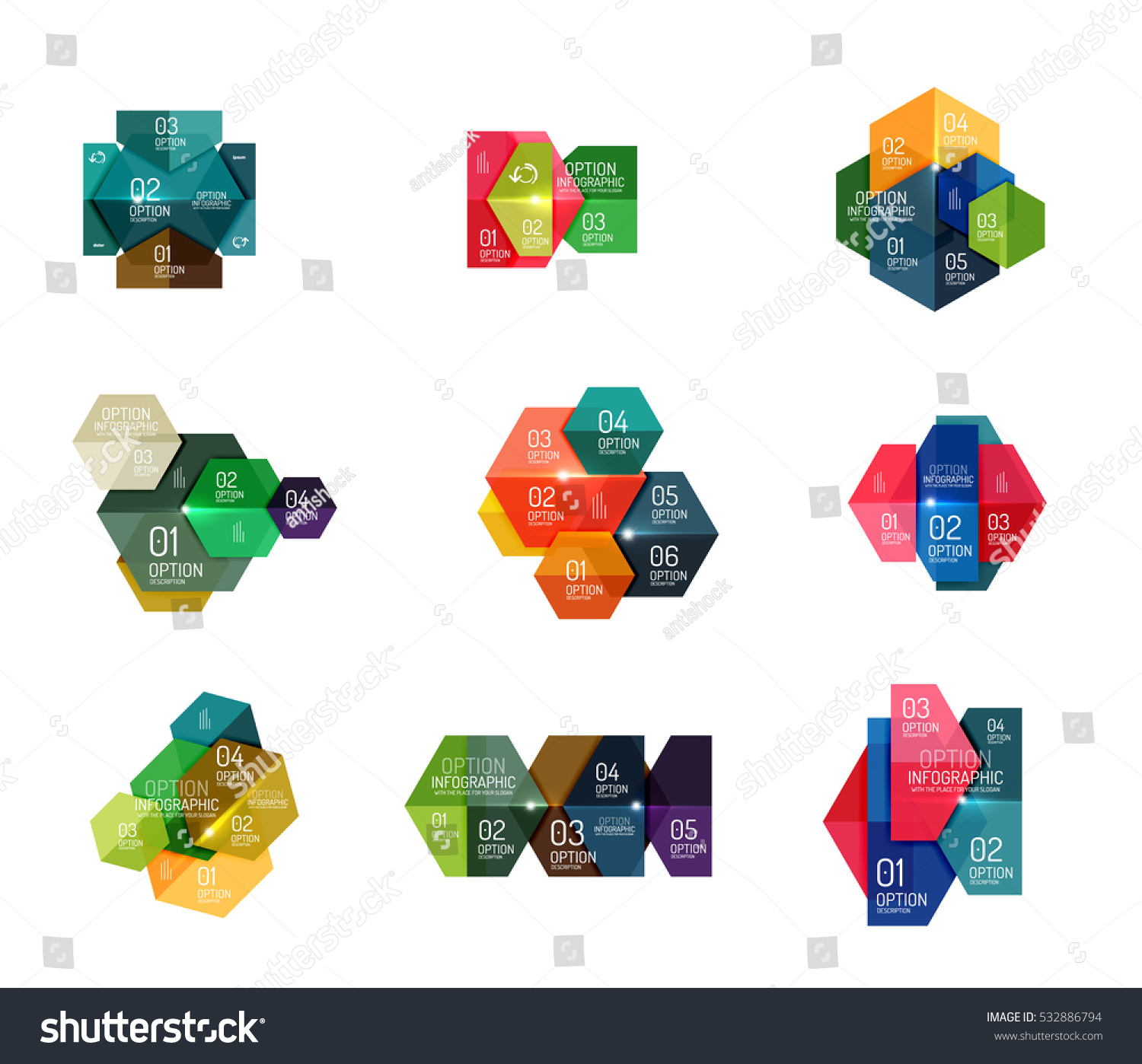 Vector Hexagone Infographic Diagram Templates Stock Vector (Royalty ...