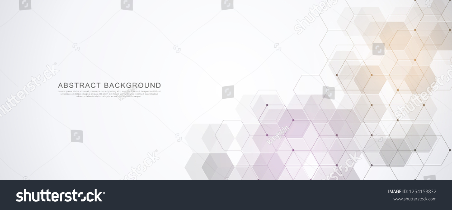 Vector Hexagons Pattern Geometric Abstract Background Stock Vector (Royalty Free) 1254153832 ...