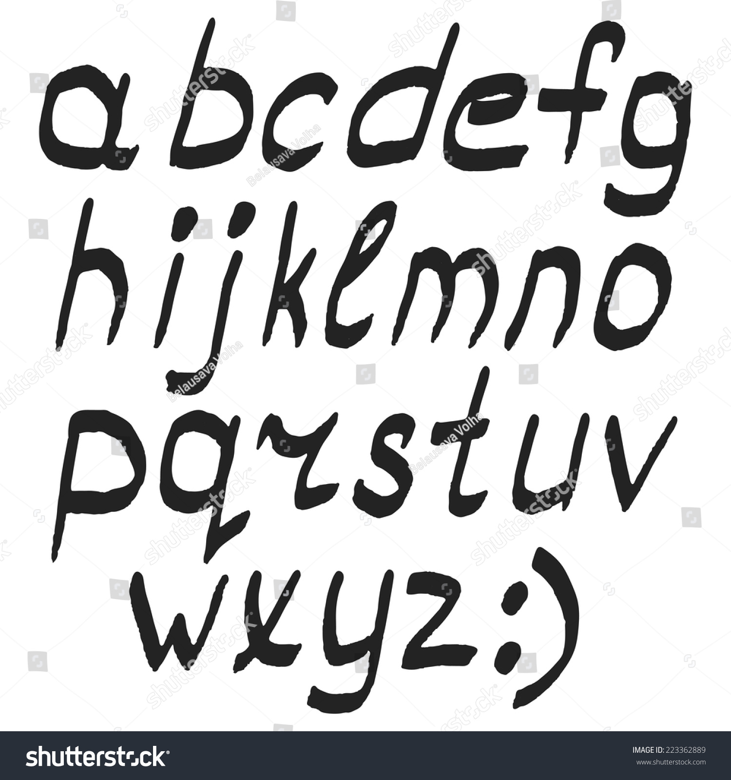 Vector Highlighter Elements Handwritten Alphabet Lower Stock Vector ...