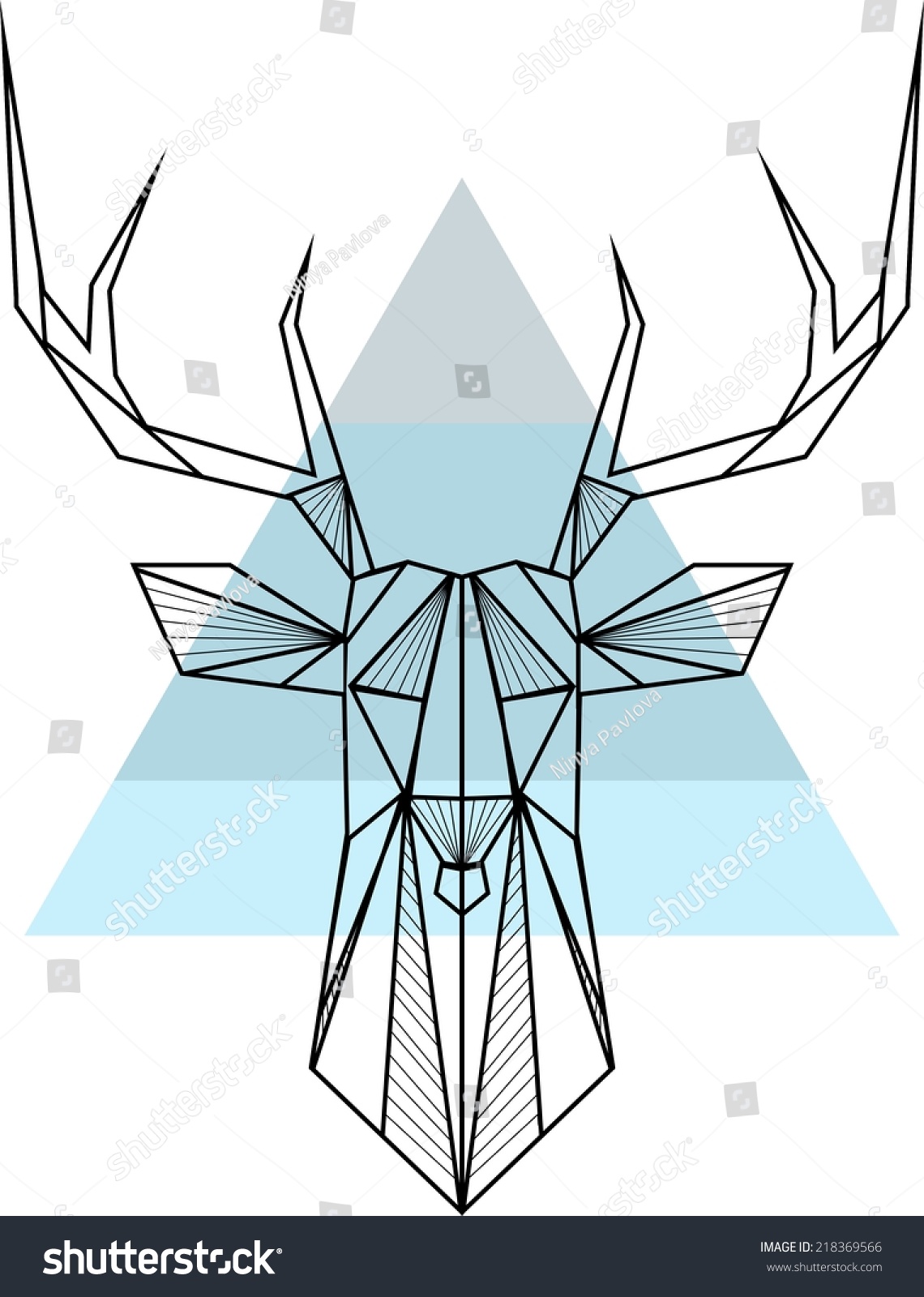 Vector Hipster Abstract Geometric Background Deer Stock Vector ...