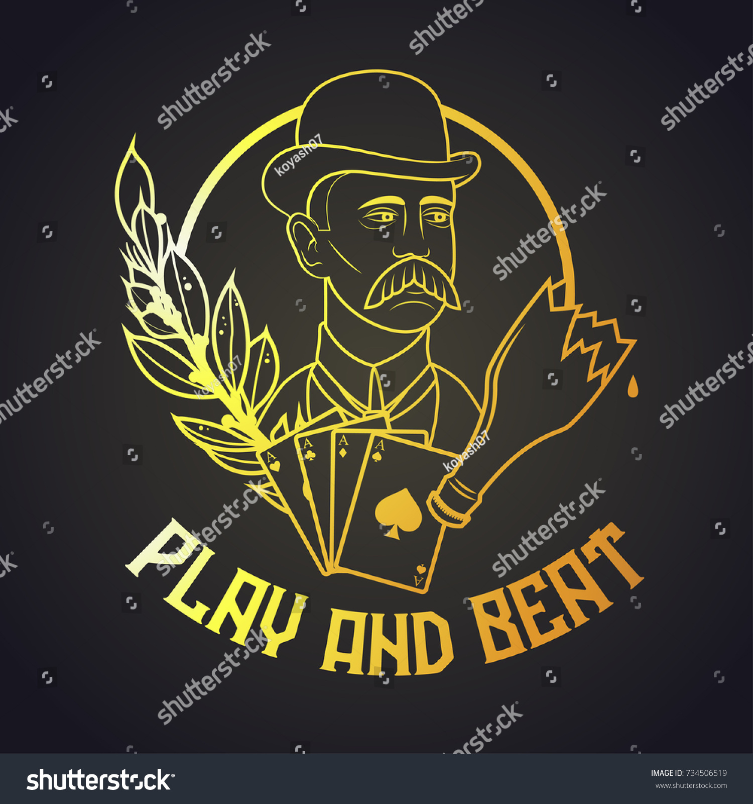 Vector Hooligans Style Tattoo Design Stock Vector (Royalty Free) 734506519