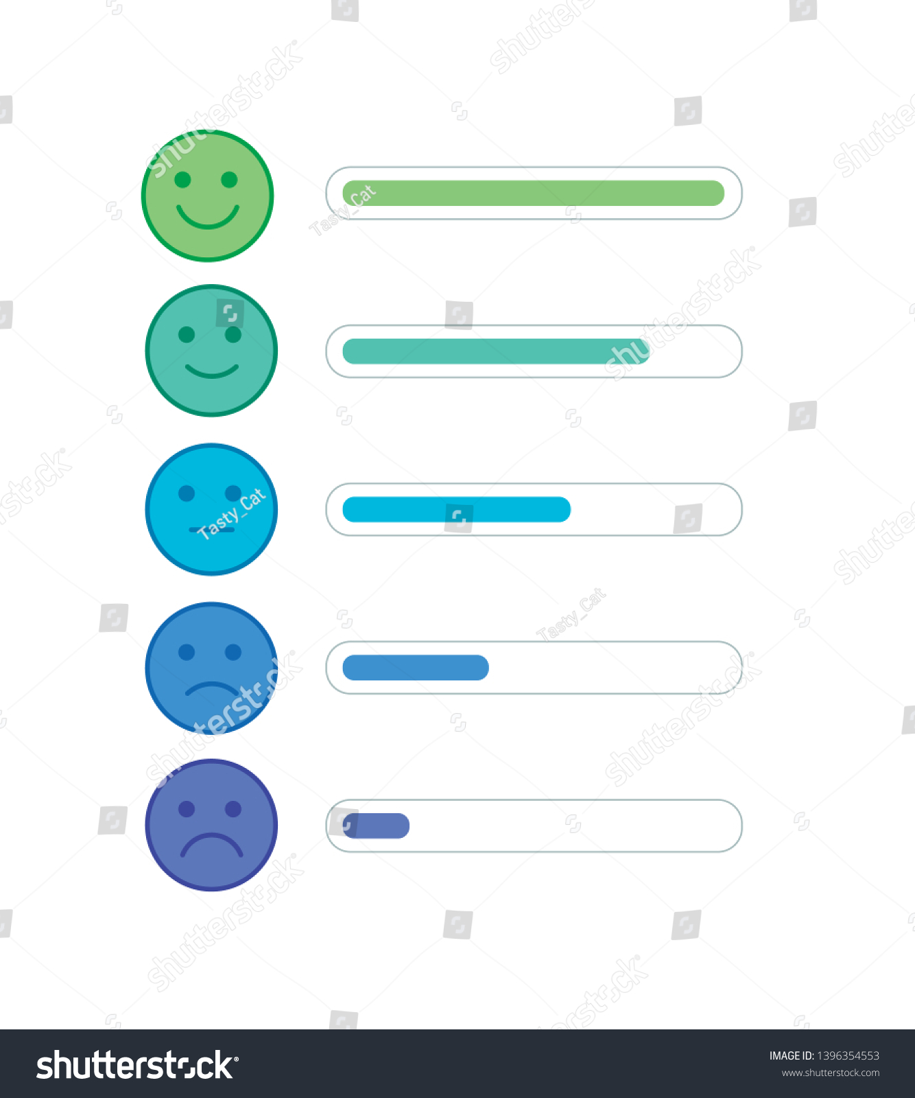 Vector Horizontal Mood Tracker Set Smile Stock Vector (Royalty Free ...