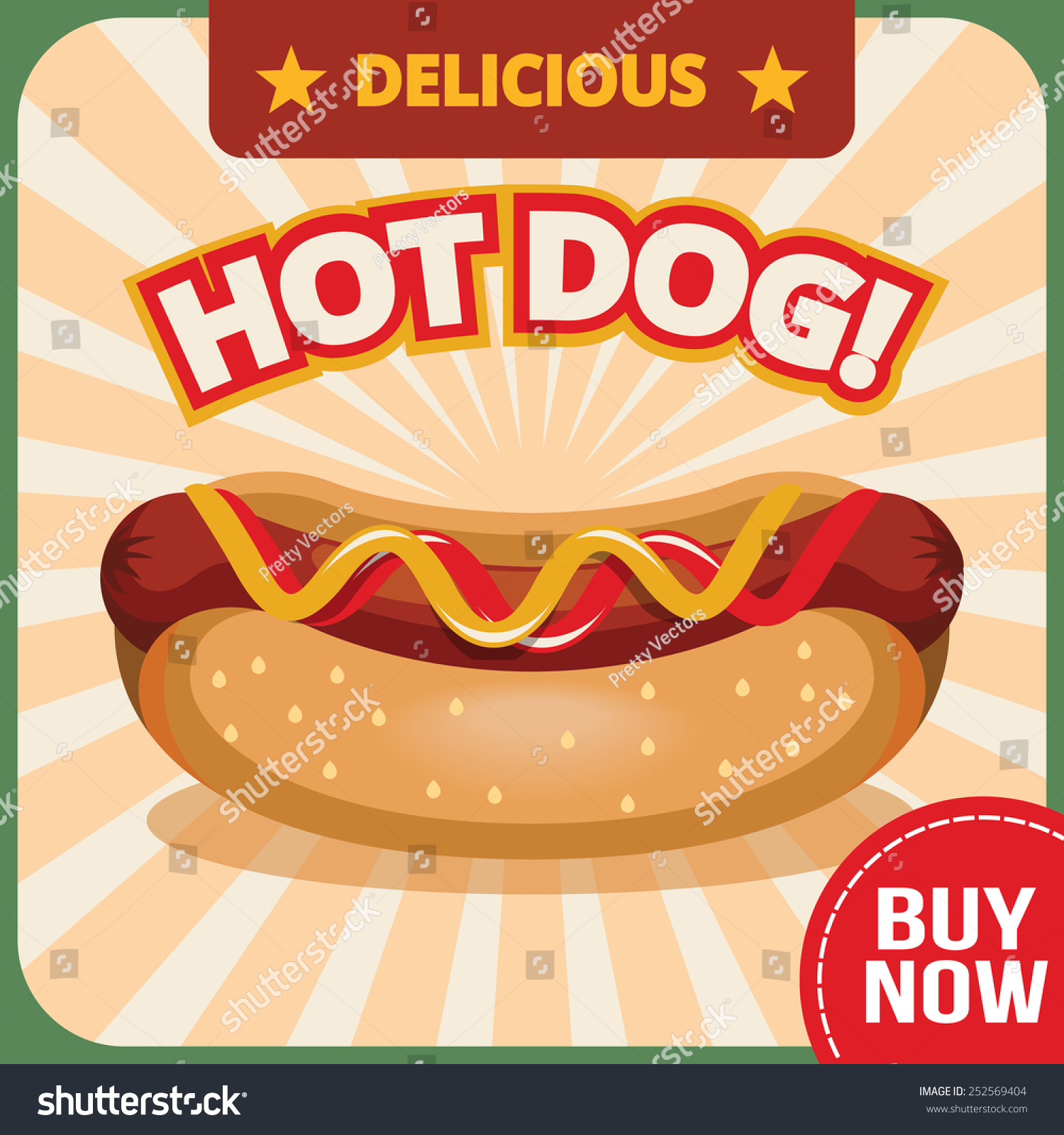 Vector Hot Dog Banner Stock Vector (Royalty Free) 252569404 - Shutterstock