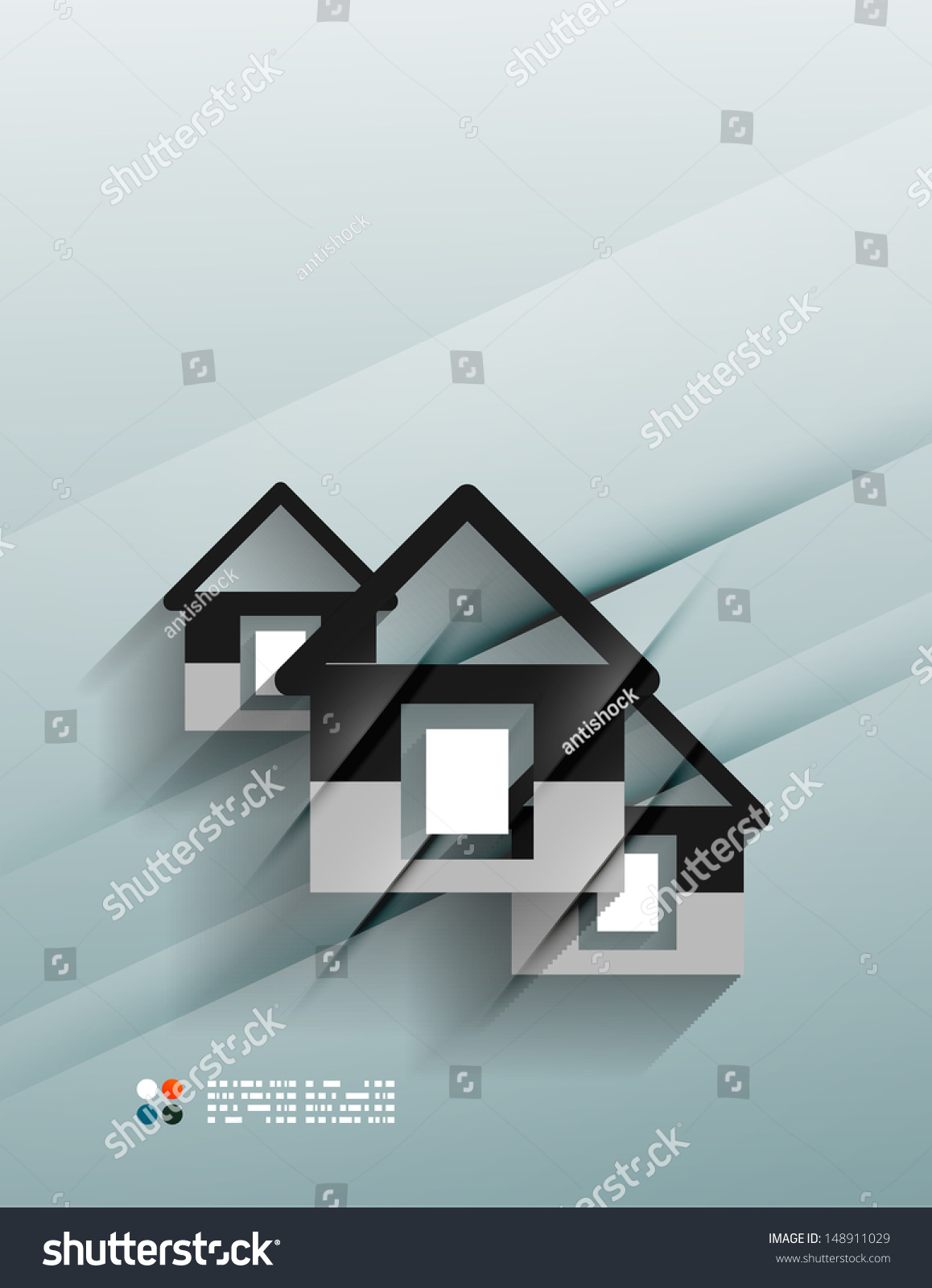 Vector House Icon 3d Paper Design Stock Vector (Royalty Free) 148911029 ...