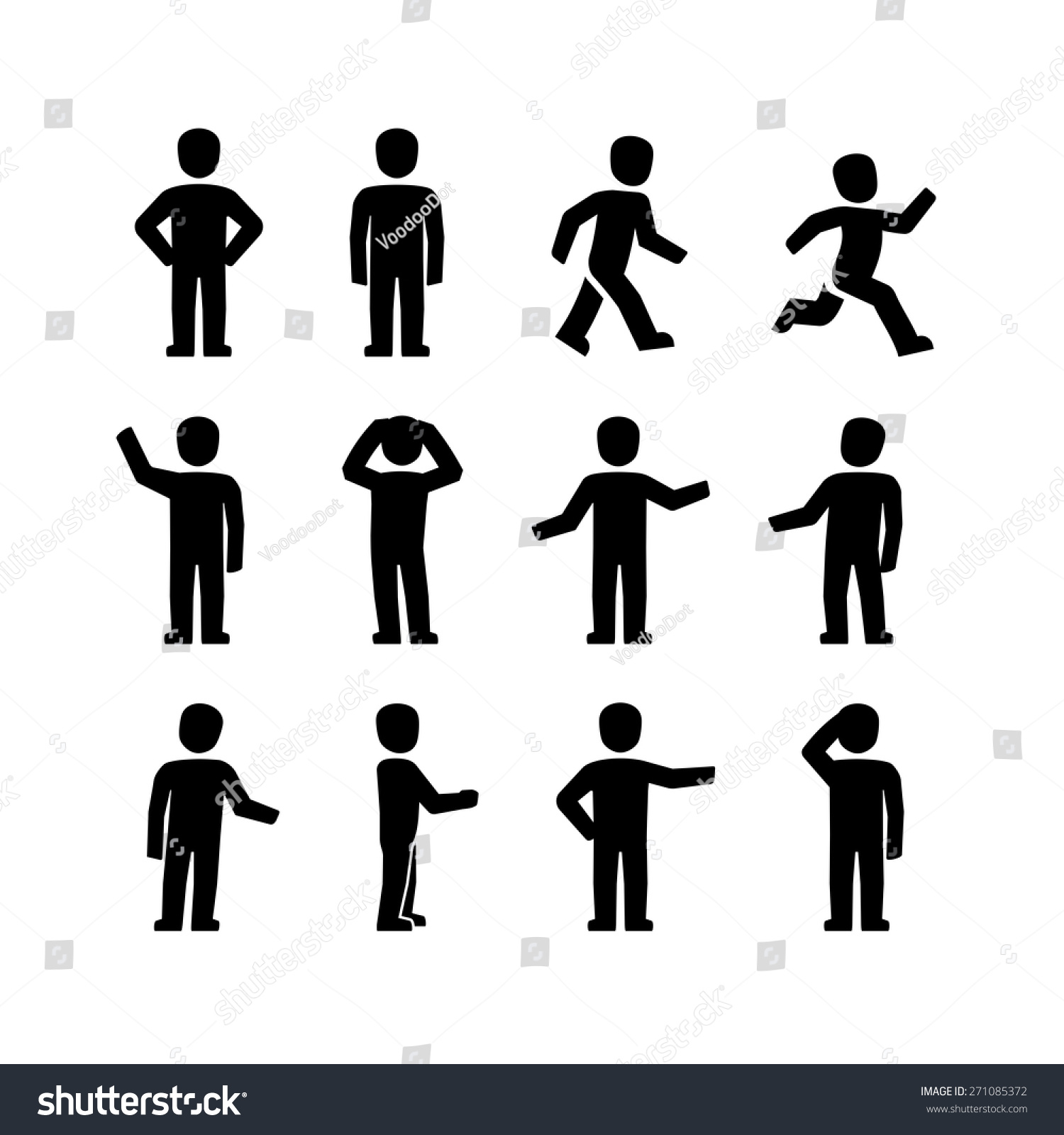 Vector Human Body Action Poses Stock Vector (Royalty Free) 271085372