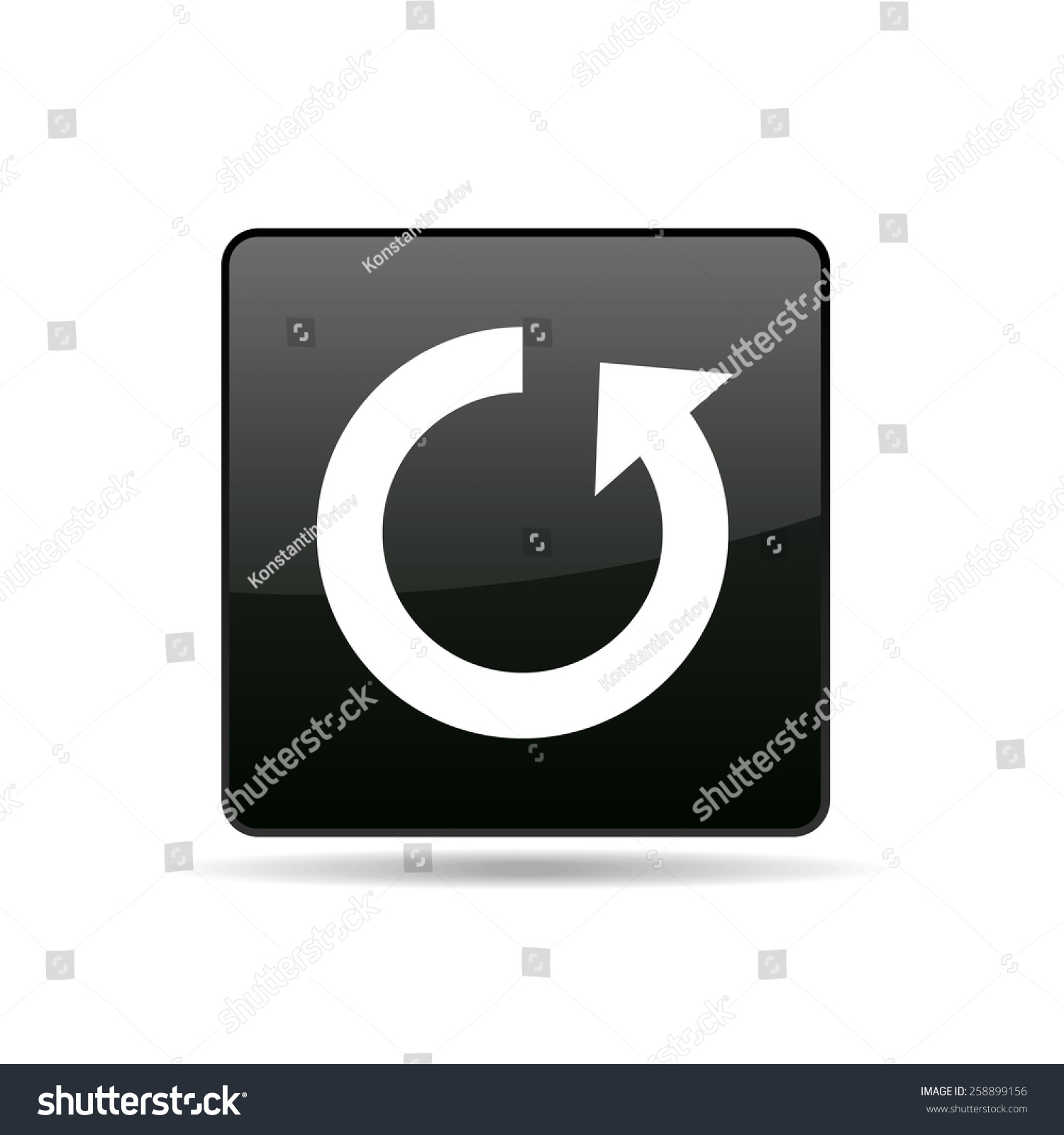 Vector Icon Black Icon Return Restart Stock Vector (Royalty Free) 258899156