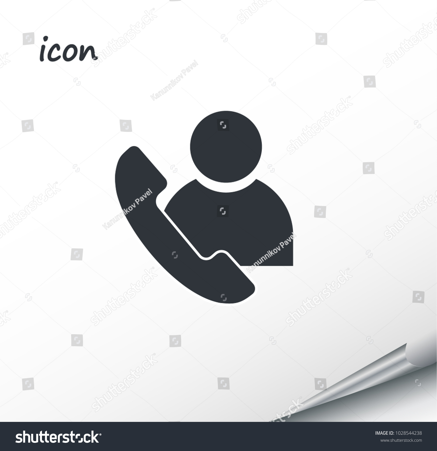 Vector Icon Call User On Wrapped Stock Vector (Royalty Free) 1028544238 ...